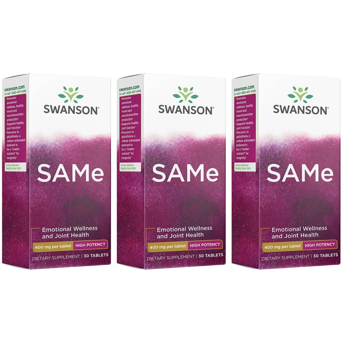 Swanson Same - Higher Strength 400 mg 30 Vegan Tabs 3 Pack - Walmart.com