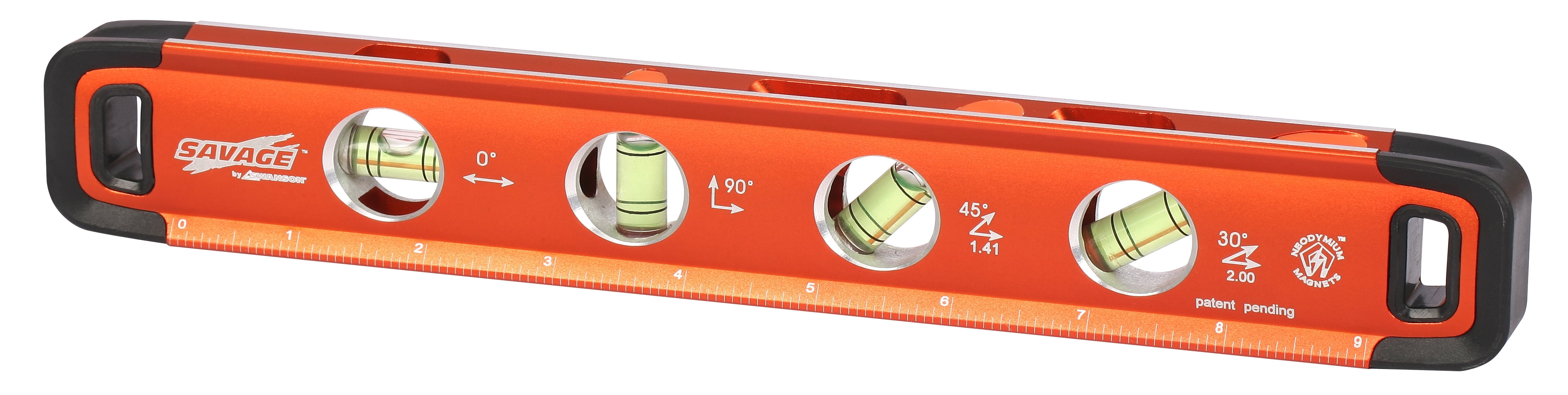 Swanson Savage 11" Magnetic Aluminum Torpedo Level with Shock-Absorbing ...