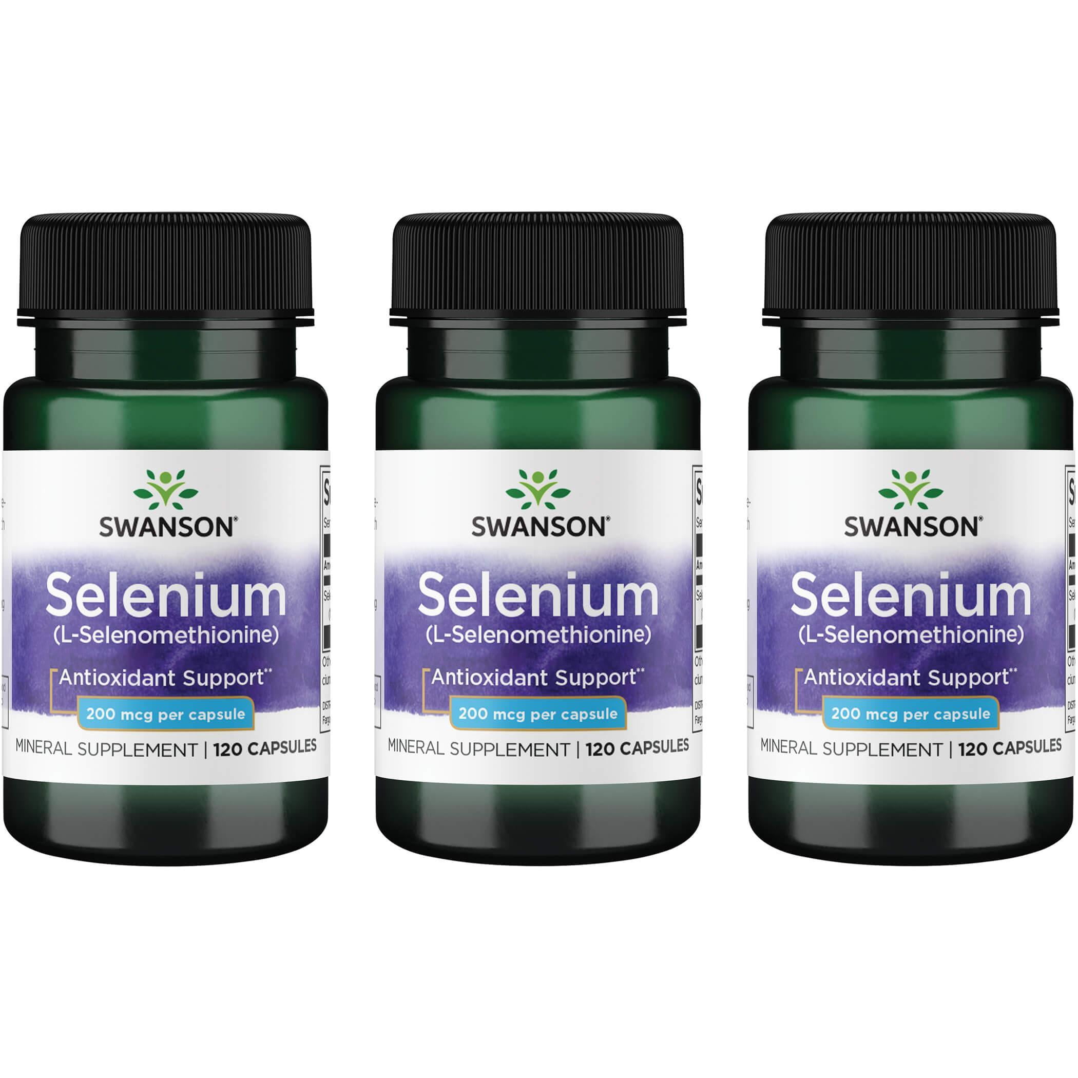 Swanson Selenium 200 mcg 120 Caps 3 Pack - Walmart.com