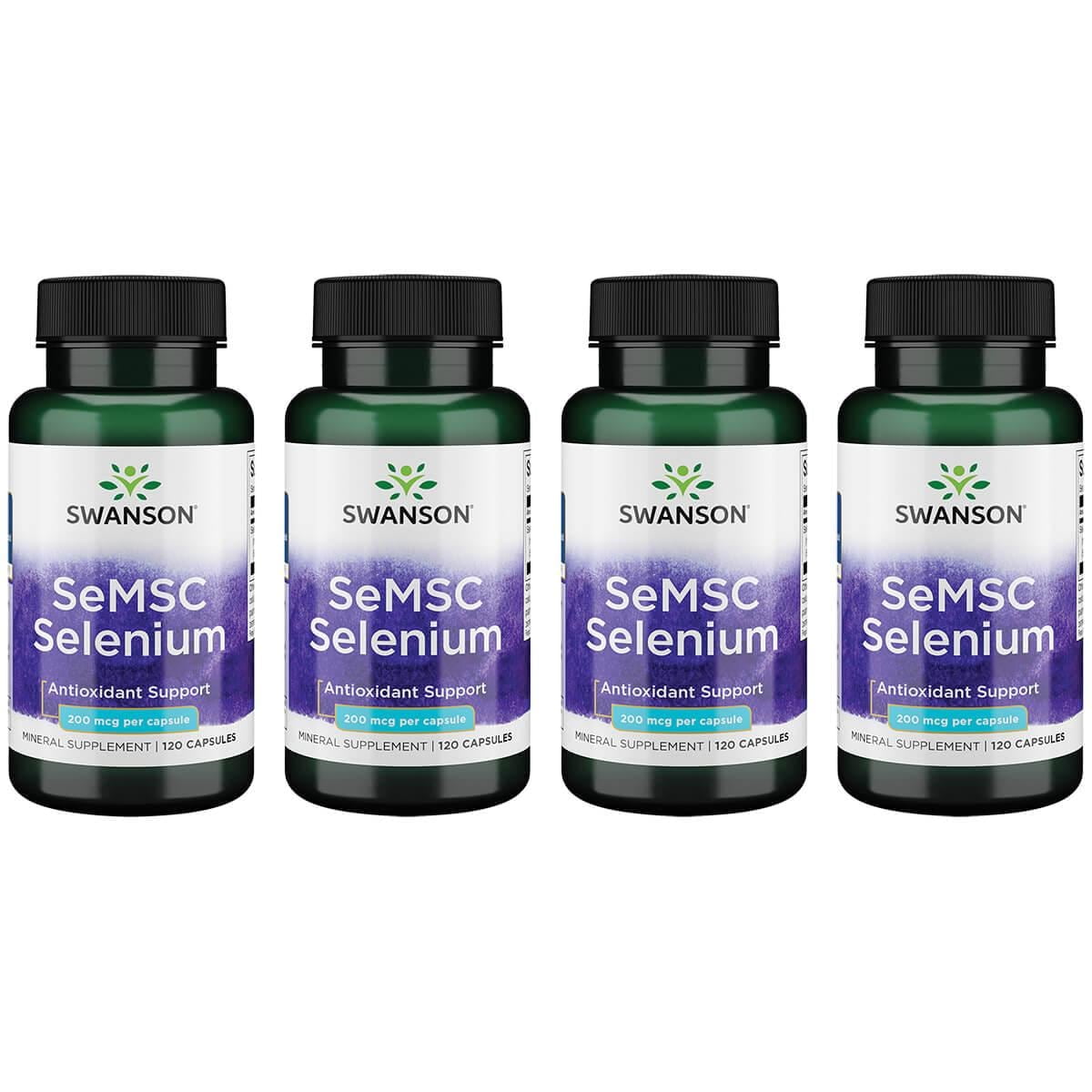 Swanson Selenium 200 mcg 120 Caps 4 Pack - Walmart.com