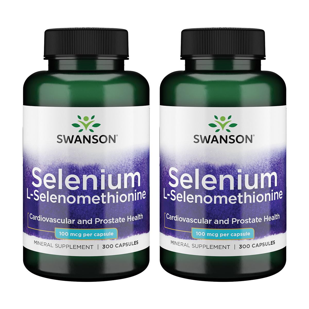 Swanson Selenium L-Selenomethionine 100 mcg 300 Caps 2 Pack - Walmart.com