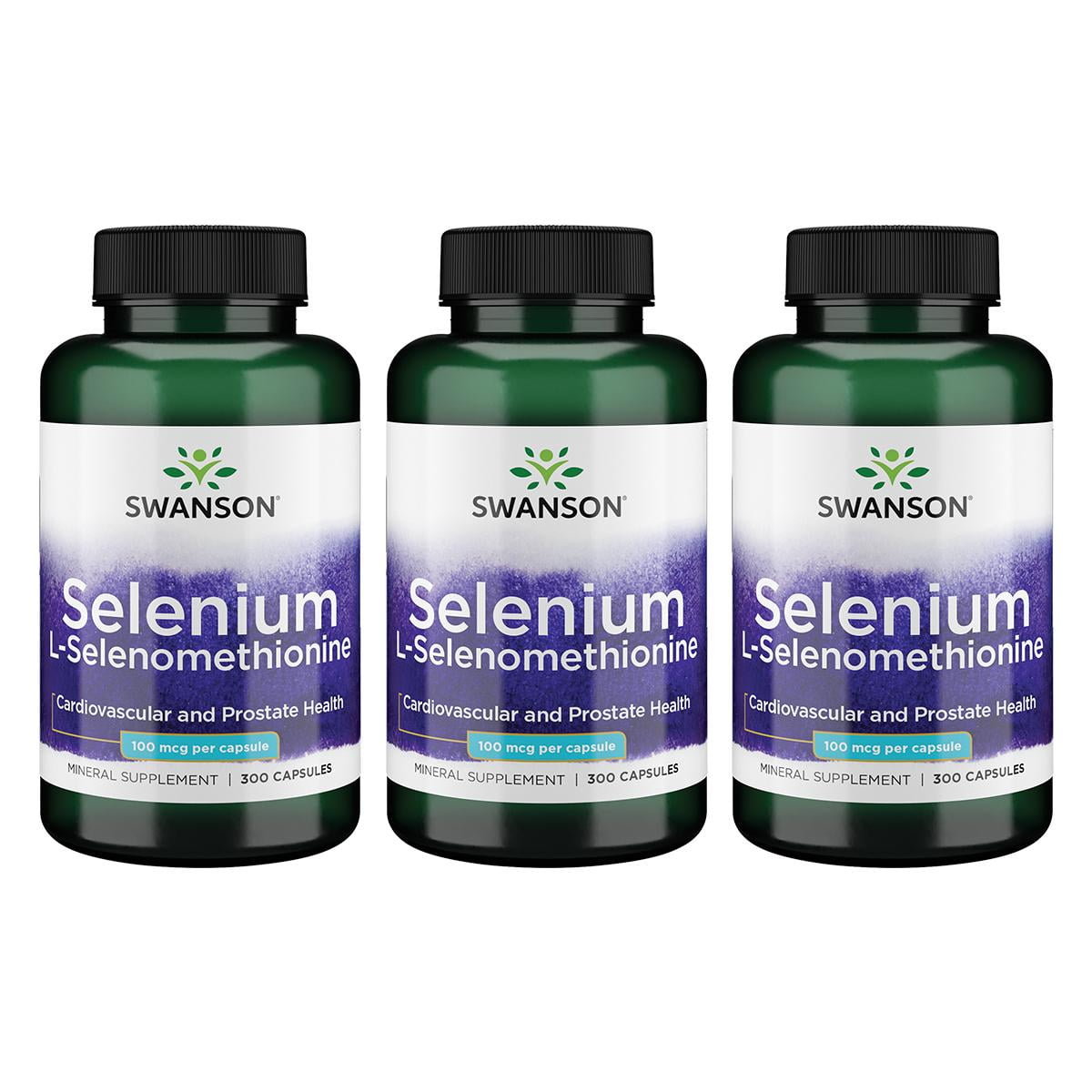 Swanson Selenium L-Selenomethionine 100 mcg 300 Caps 3 Pack - Walmart.com
