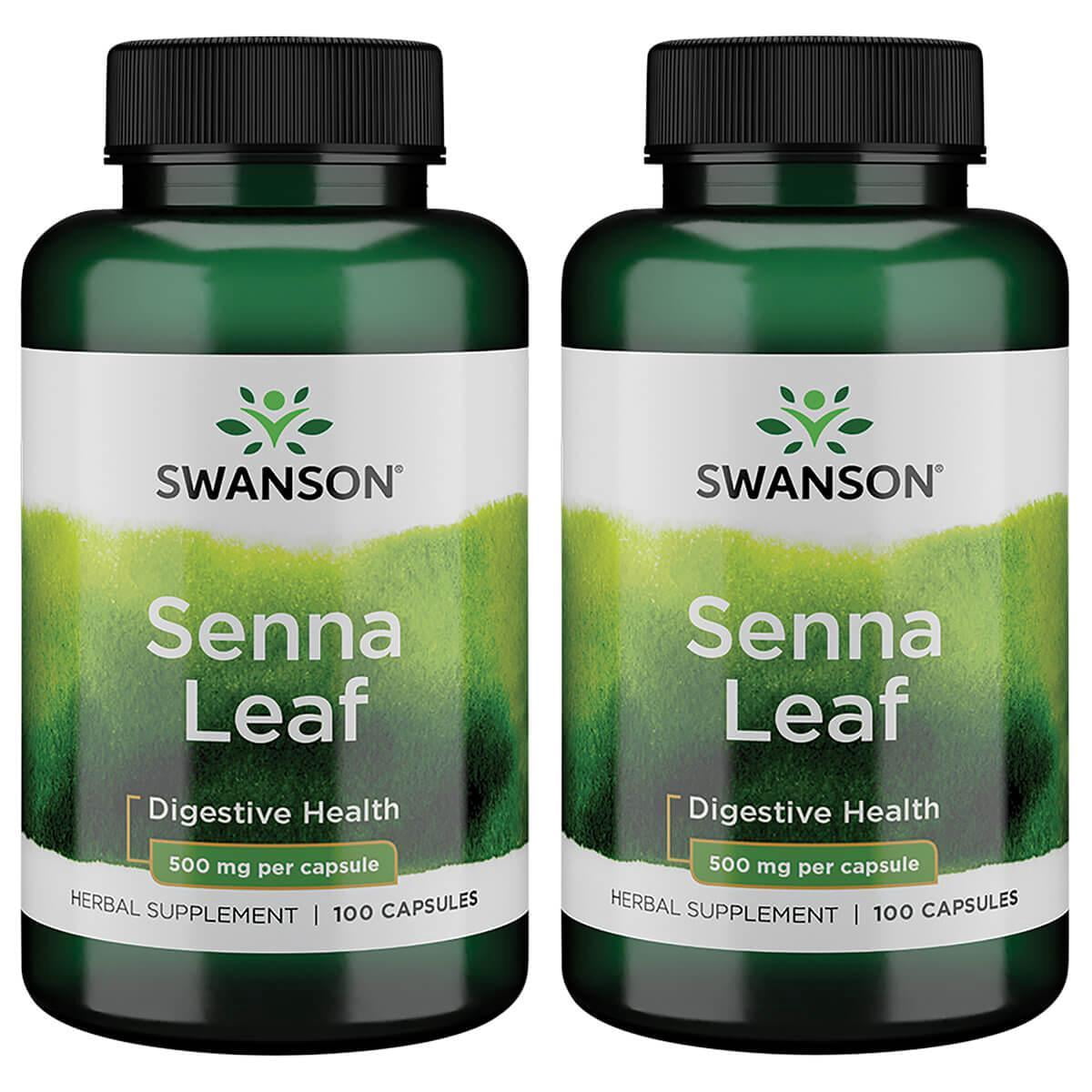Swanson Senna Leaf Herbal Laxative Capsules, 500 mg, 100 Count, 2 Pack ...
