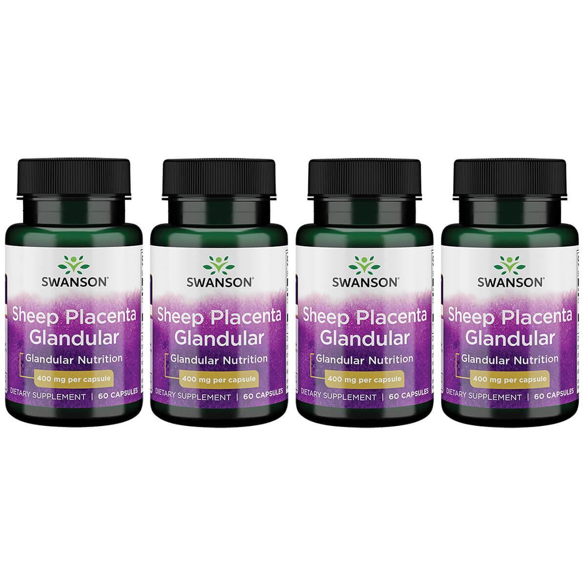 Swanson Sheep Placenta Glandular 400 mg 60 Caps 4 Pack - Walmart.com