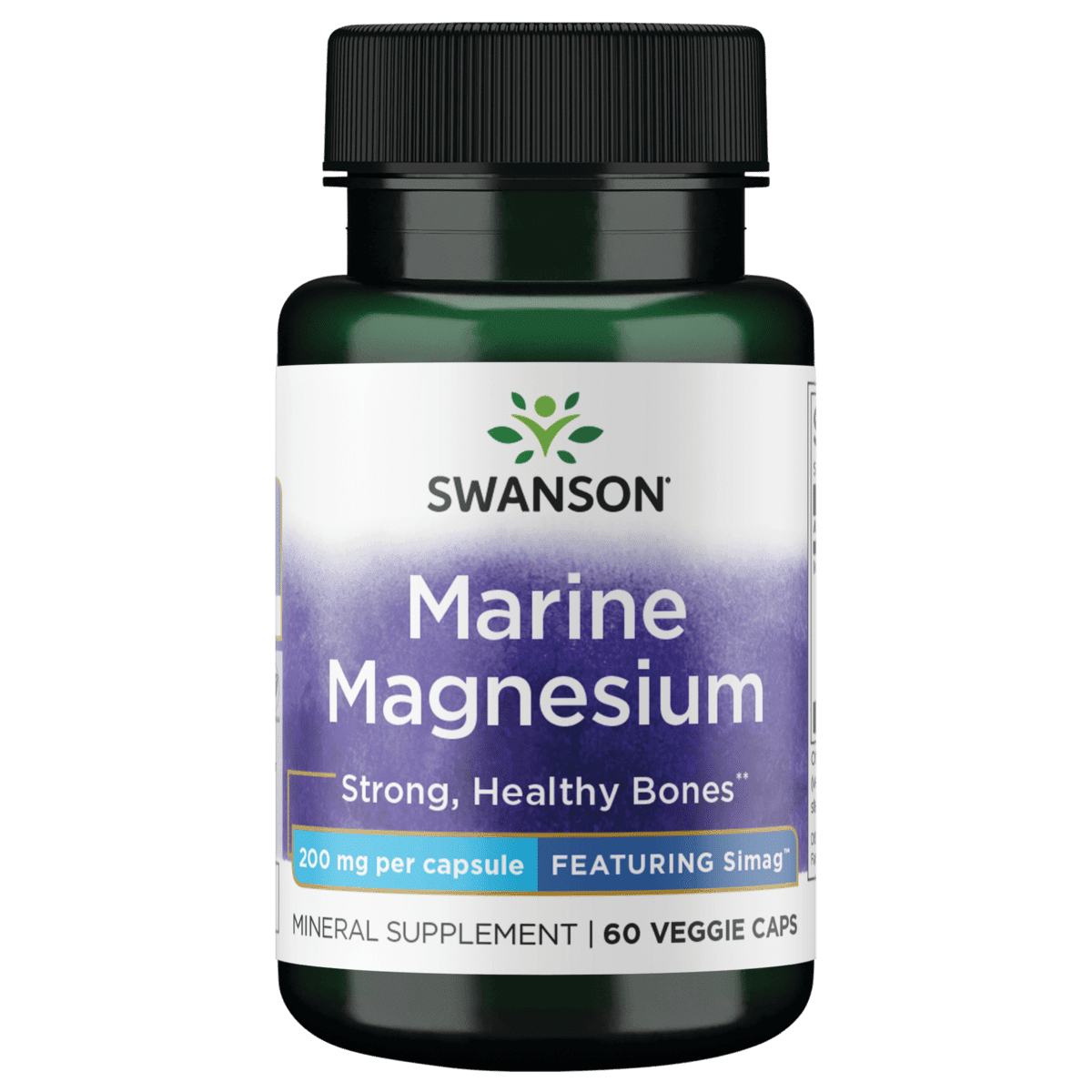 Swanson Simag Marine Magnesium 200 mg Elemental 200 mg 60 Veggie ...