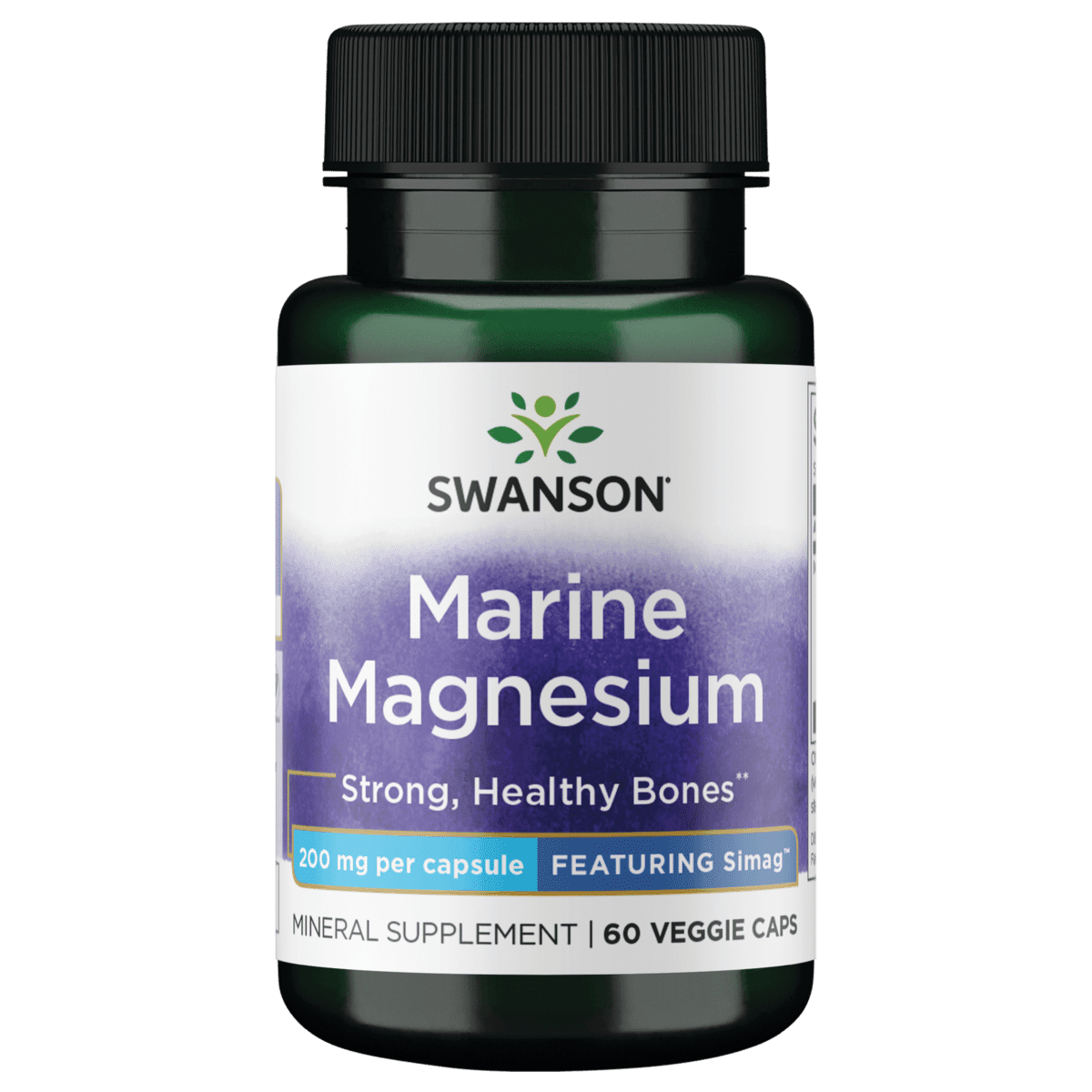 Swanson Simag Marine Magnesium 200 mg Elemental 200 mg 60 Veggie ...