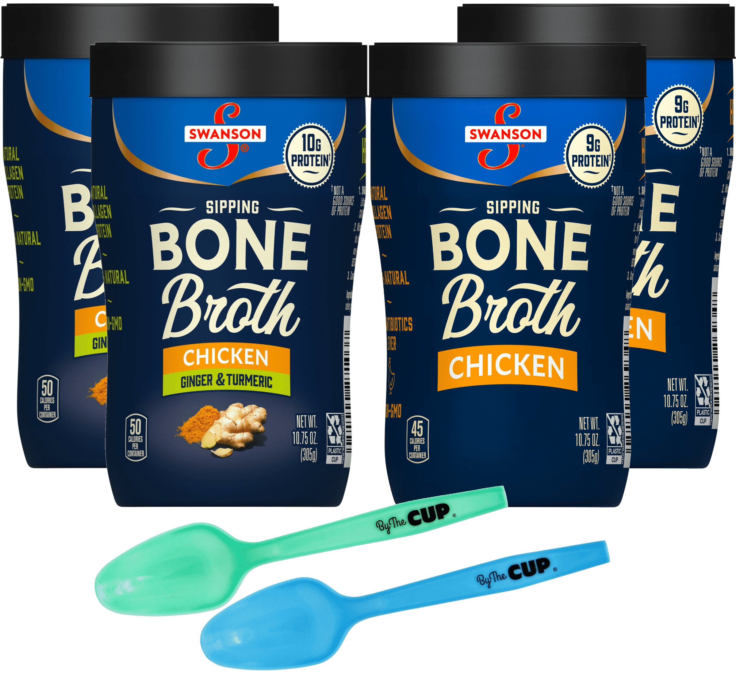 Swanson Sipping Bone Broth, 10.75 oz (Pack of 4) with By The Cup Mood ...