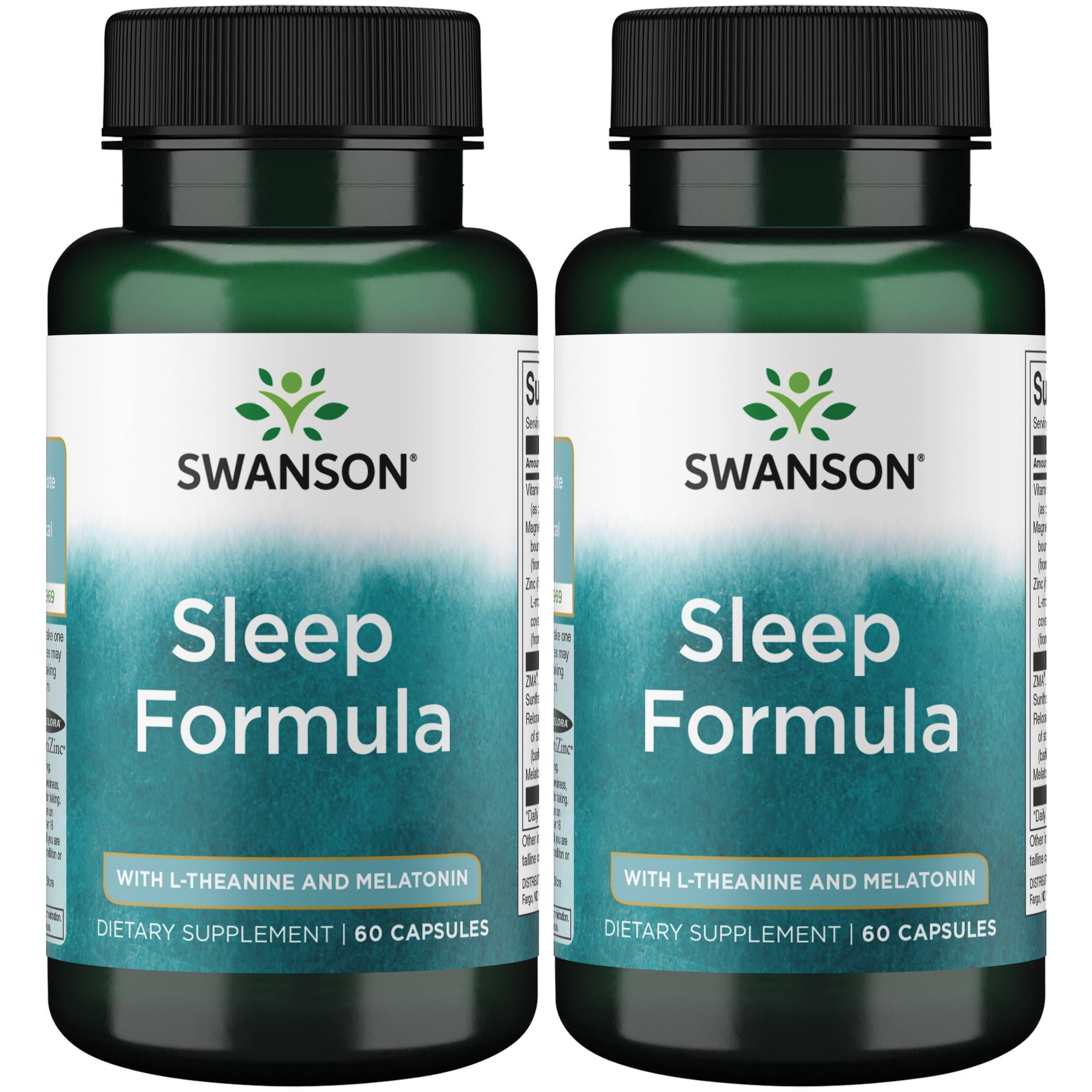 Swanson Sleep Formula with L-Theanine and Melatonin 60 Caps 2 Pack ...