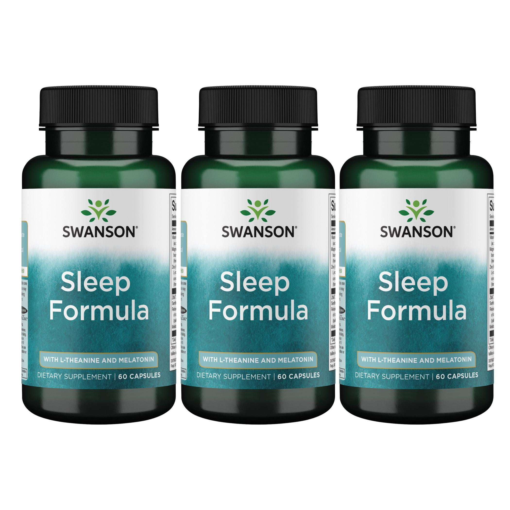 Swanson Sleep Formula with L-Theanine and Melatonin 60 Caps 3 Pack ...