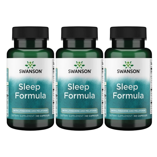 Swanson Sleep Formula with L-Theanine and Melatonin 60 Caps 3 Pack ...