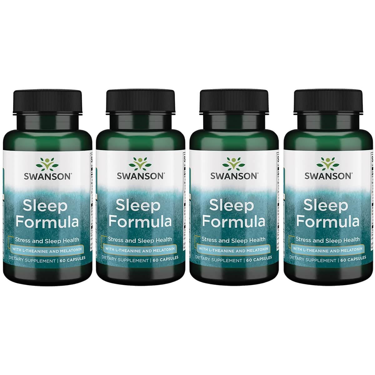 Swanson Sleep Formula with L-Theanine and Melatonin 60 Caps 4 Pack ...