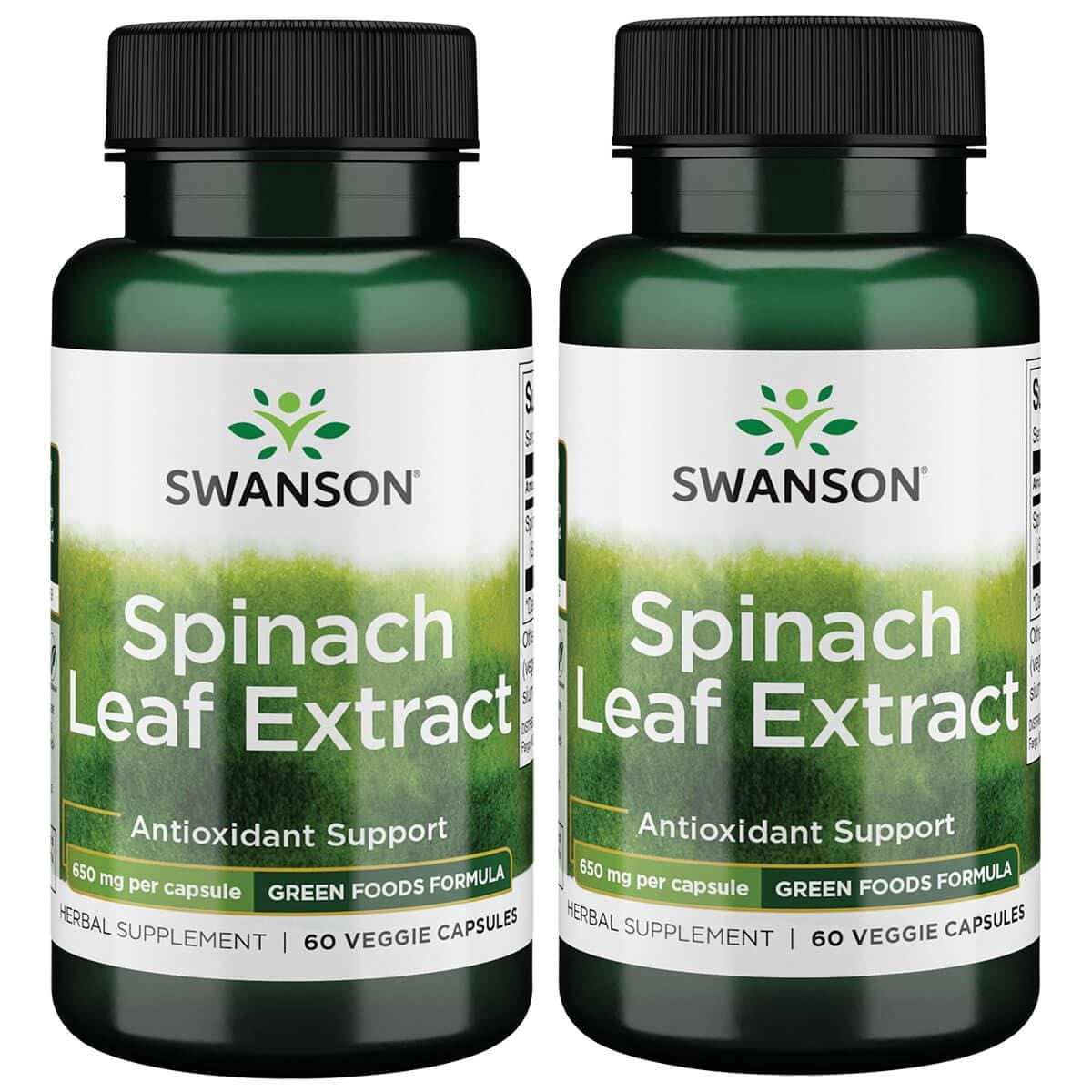 Swanson Spinach Leaf Extract 650 mg 60 Veg Caps 2 Pack - Walmart.com
