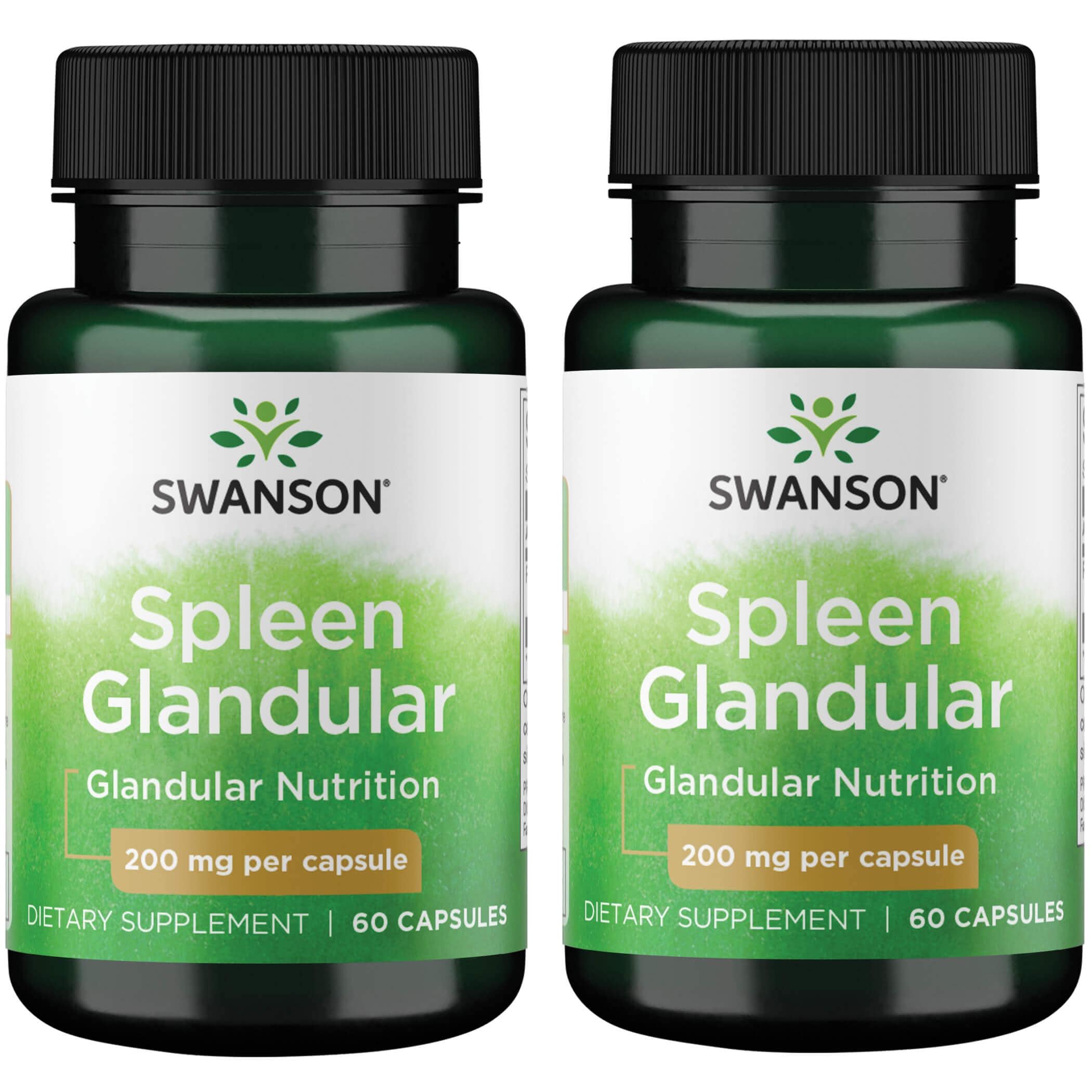 Swanson Spleen Glandular 200 mg 60 Caps 2 Pack - Walmart.com