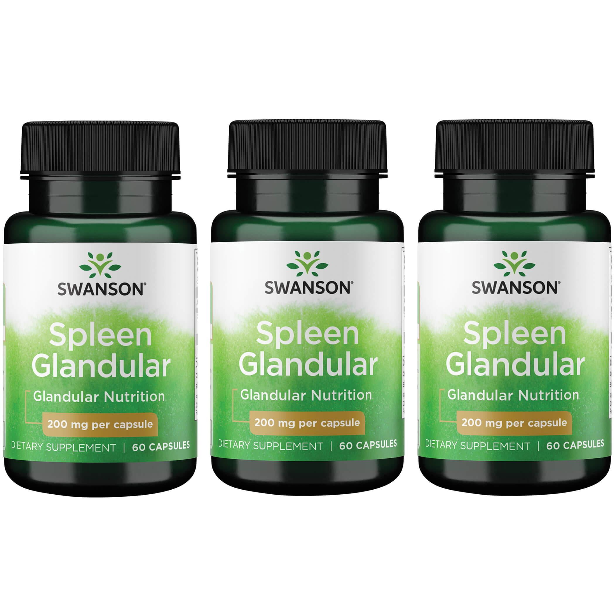 Swanson Spleen Glandular 200 mg 60 Caps 3 Pack - Walmart.com