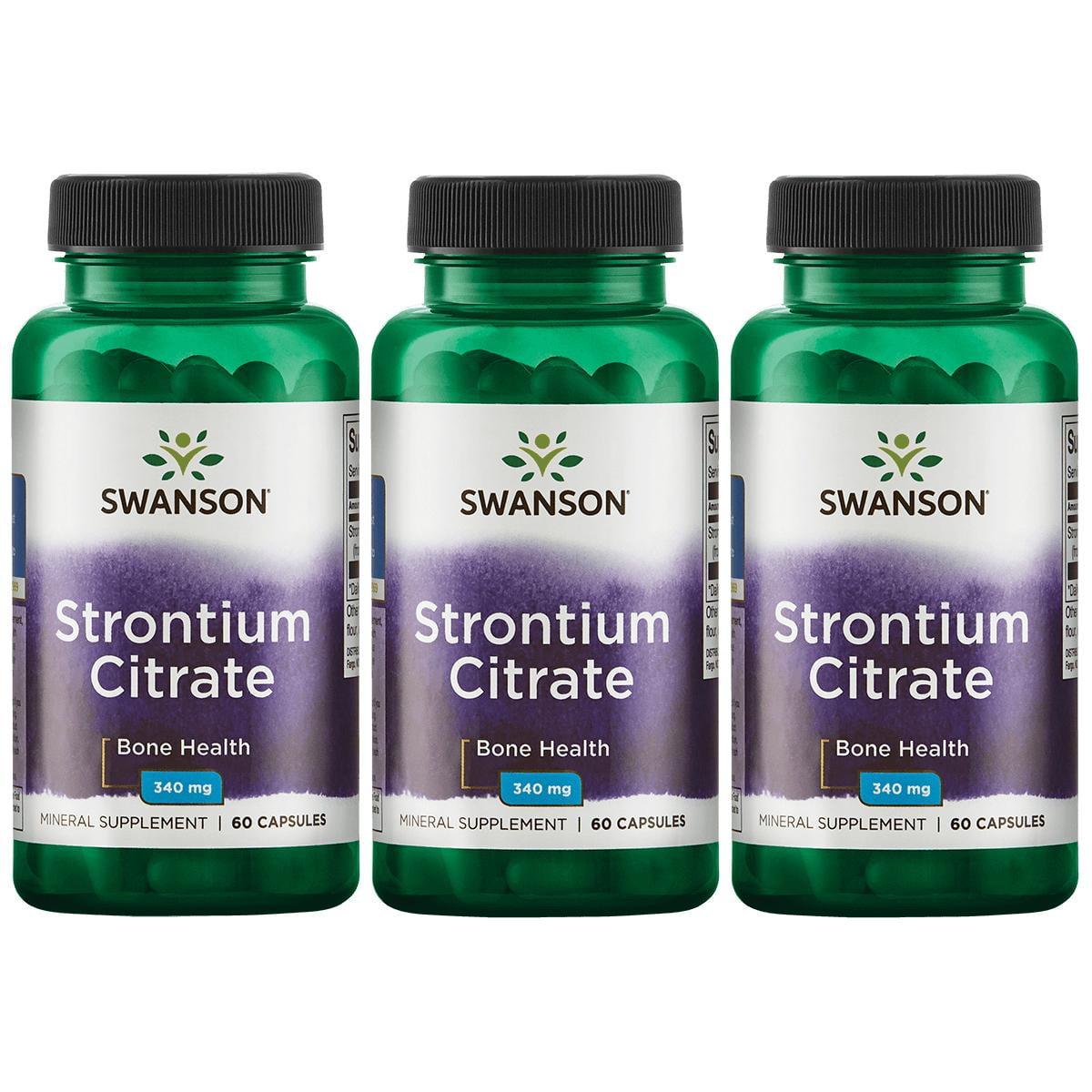 Swanson Strontium Citrate 340 mg 60 Caps 3 Pack - Walmart.com