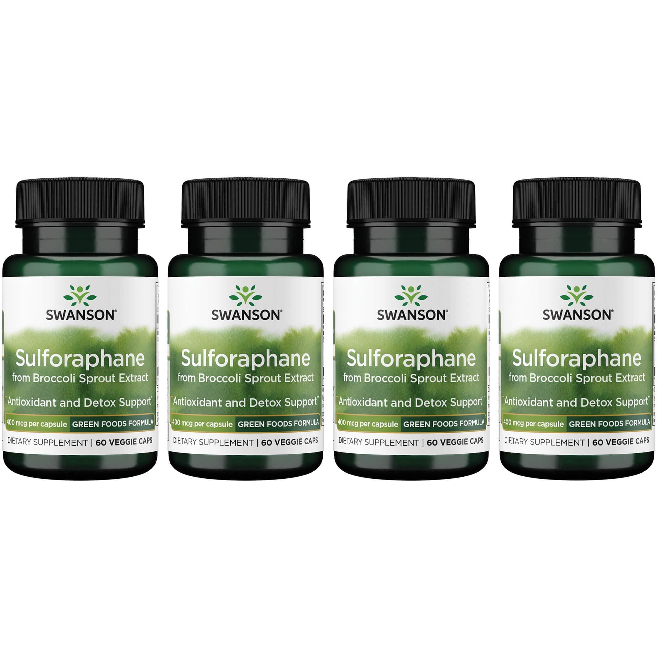 Swanson Sulforaphane from Broccoli Sprout Extract 400 mcg 60 Vegan Caps ...