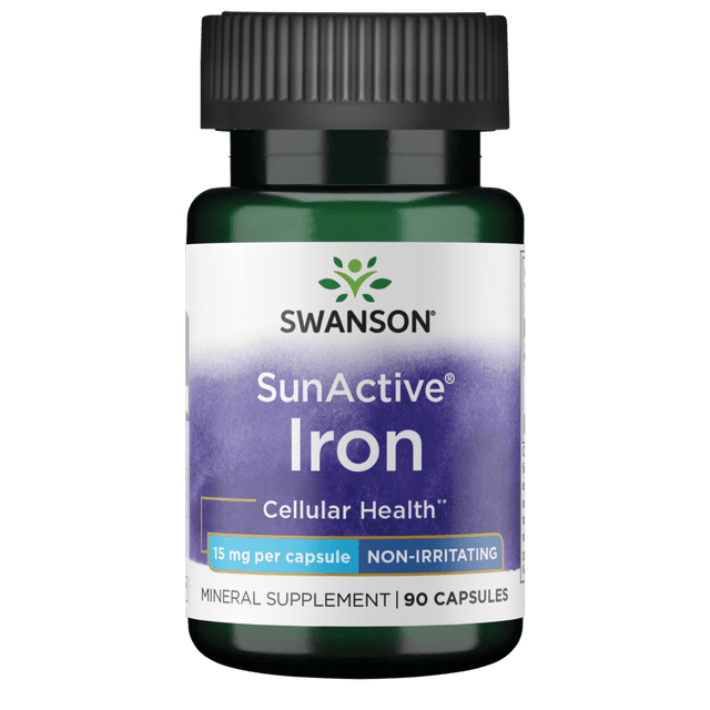 Swanson Sunactive Non-Irritating Iron 15 mg 90 Capsules - Walmart.com