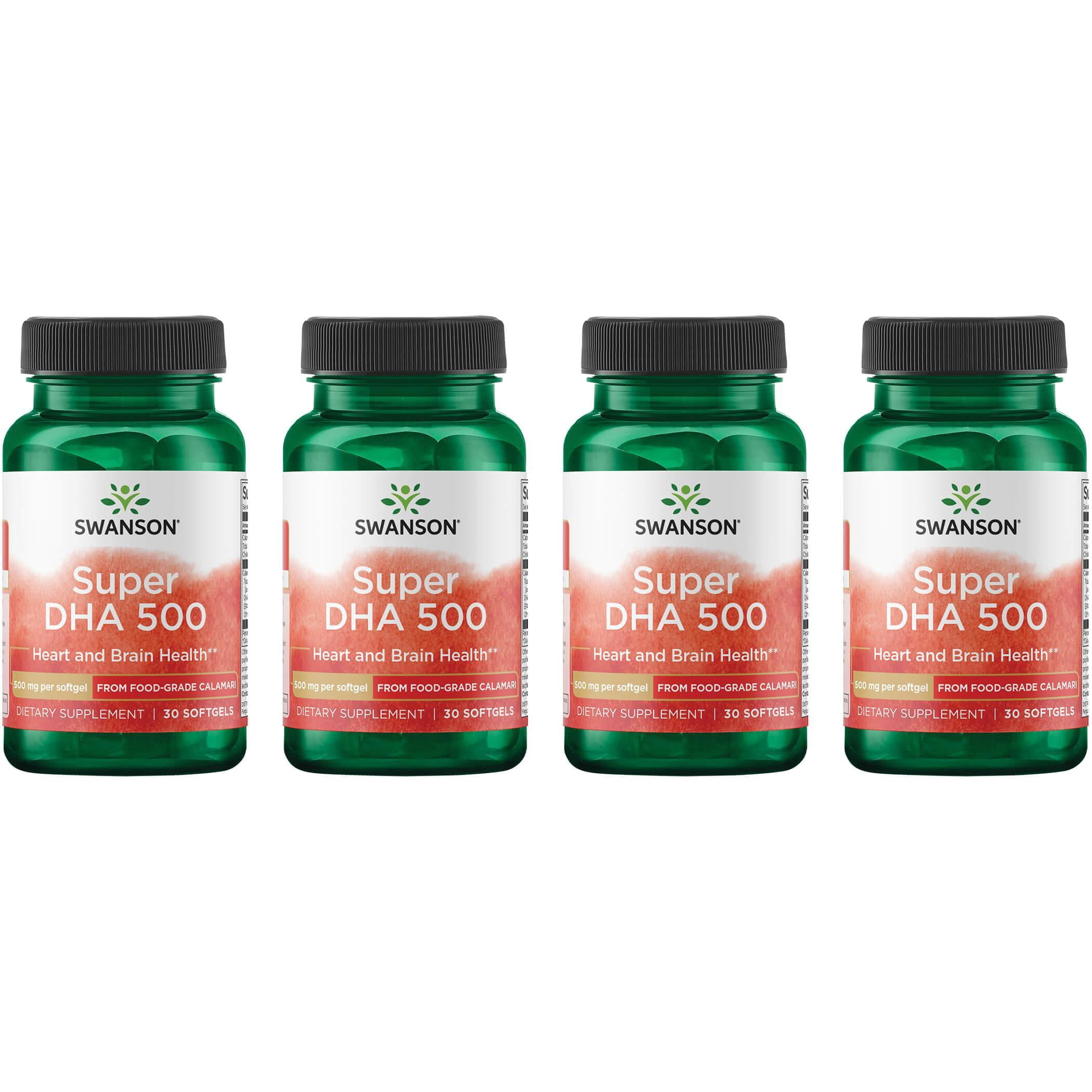 Swanson Super DHA 500mg Softgels, Food-Grade Calamari Omega-3 ...