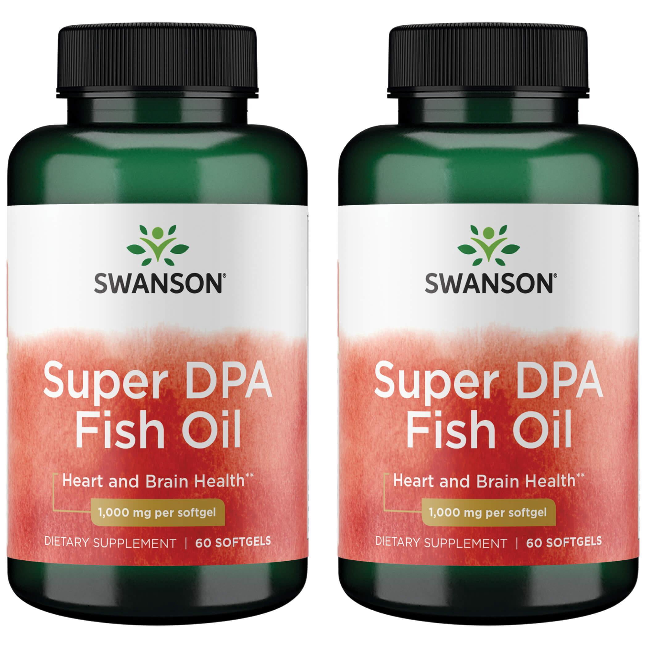 Swanson Super Dpa Fish Oil 1,000 mg 60 Sgels 2 Pack - Walmart.com