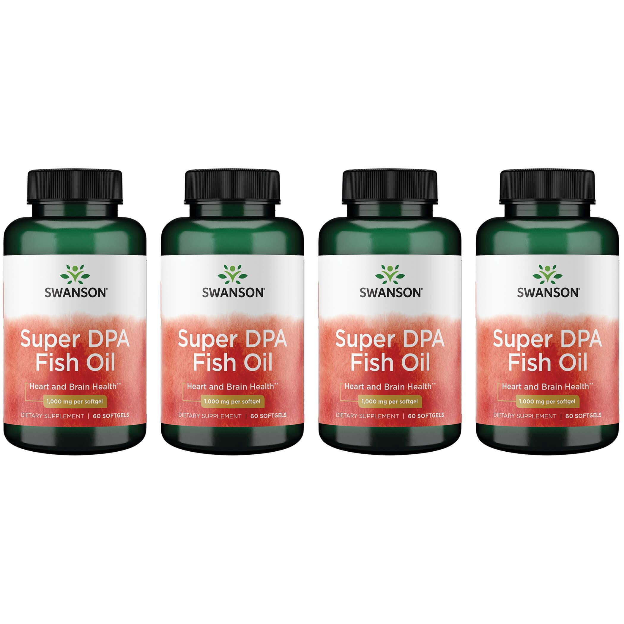 Swanson Super Dpa Fish Oil 1,000 mg 60 Sgels 4 Pack - Walmart.com