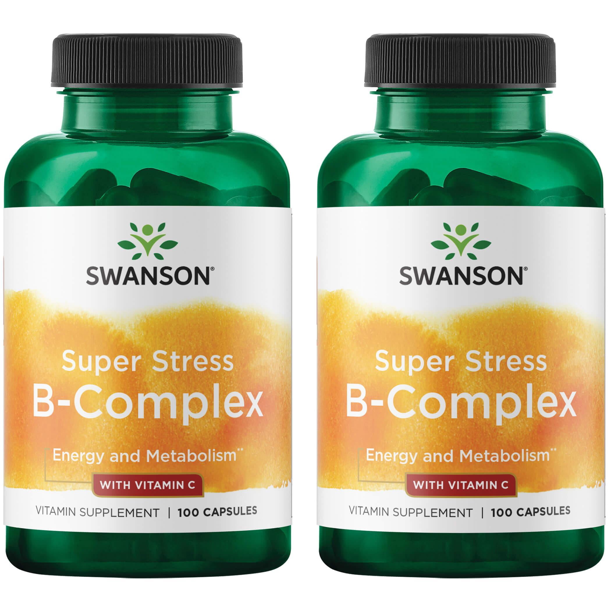 Swanson Super Stress B-Complex with Vitamin C, Immune Support, Energy ...
