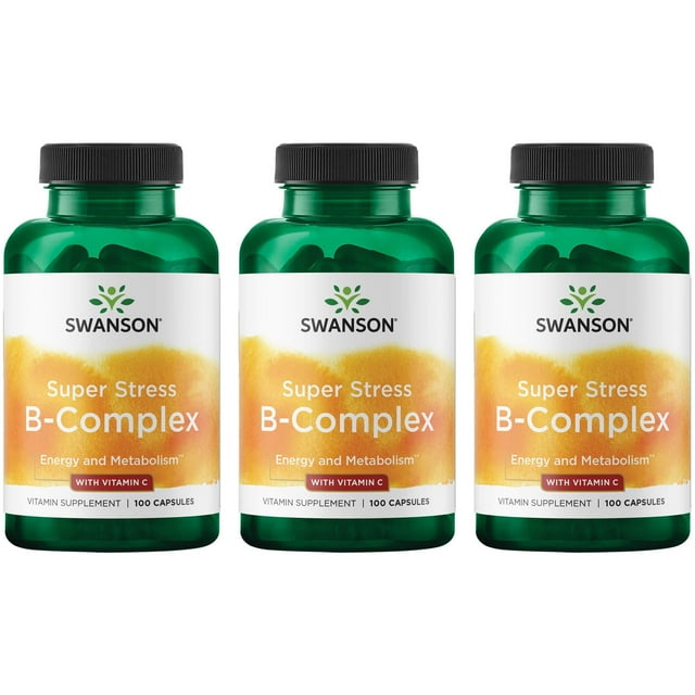 Swanson Super Stress B-Complex with Vitamin C, Immune Support, Energy ...