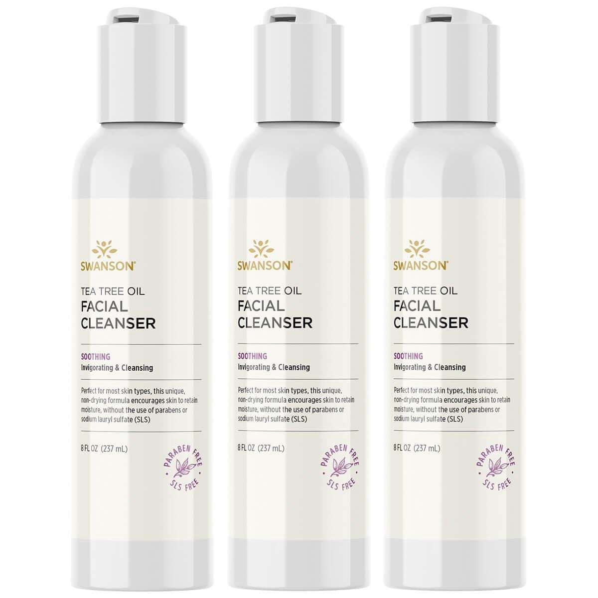 Swanson Tea Tree Oil Facial Cleanser 8 fl oz Liq 3 Pack - Walmart.com