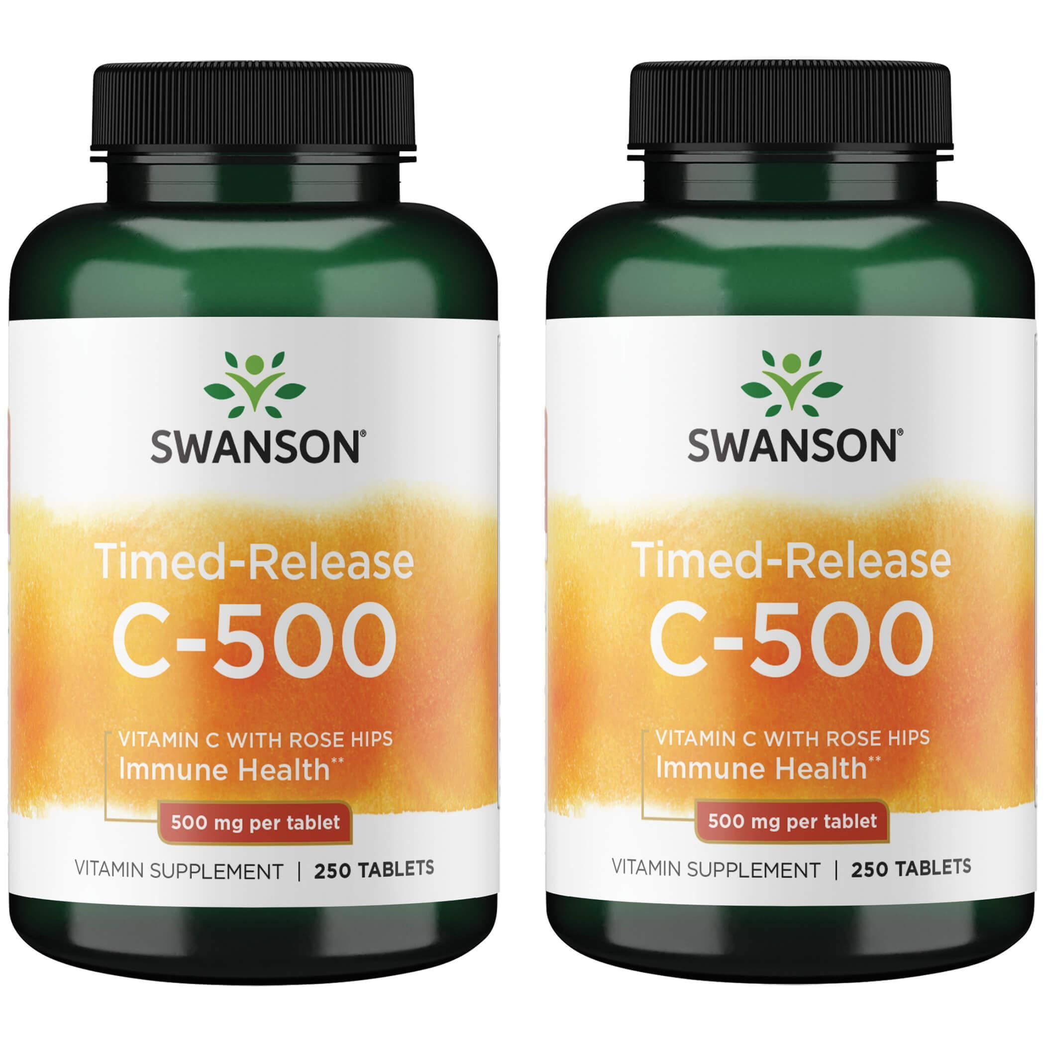 Swanson Time-Released C-500 with Rose Hips 500 mg 250 Tabs 2 Pack - Walmart.com