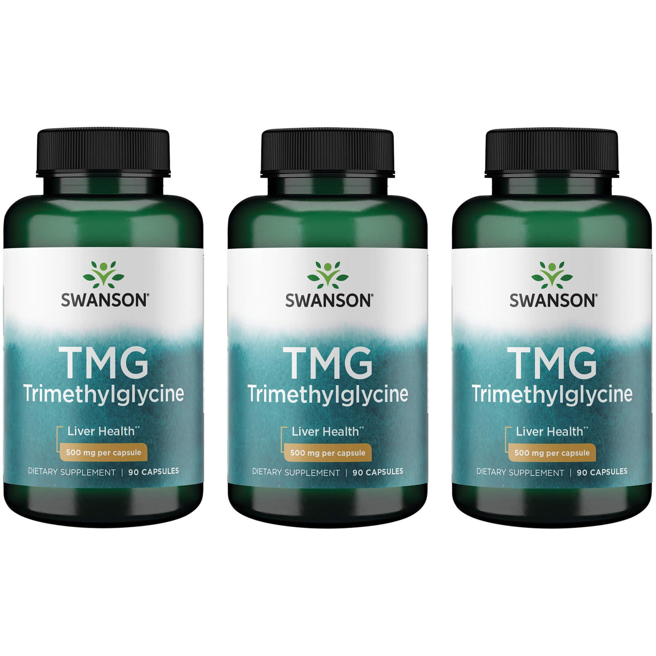 Swanson Tmg Trimethylglycine 500 mg 90 Caps 3 Pack - Walmart.com