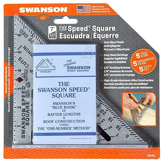 Swanson Tool 7 inch Aluminum Speed Square features Multiple Scales ...