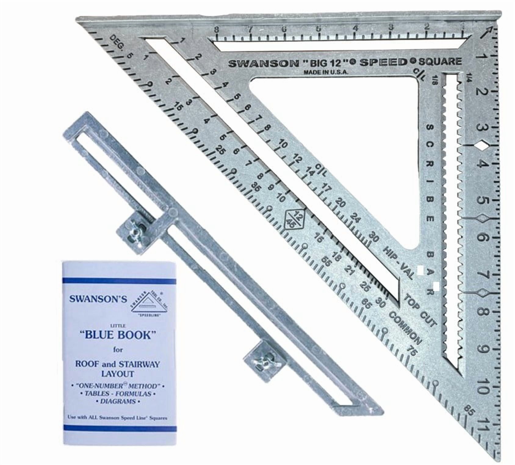 Swanson Tool Co 12 inch Aluminum Speed Square with Layout Bar & Swanson ...