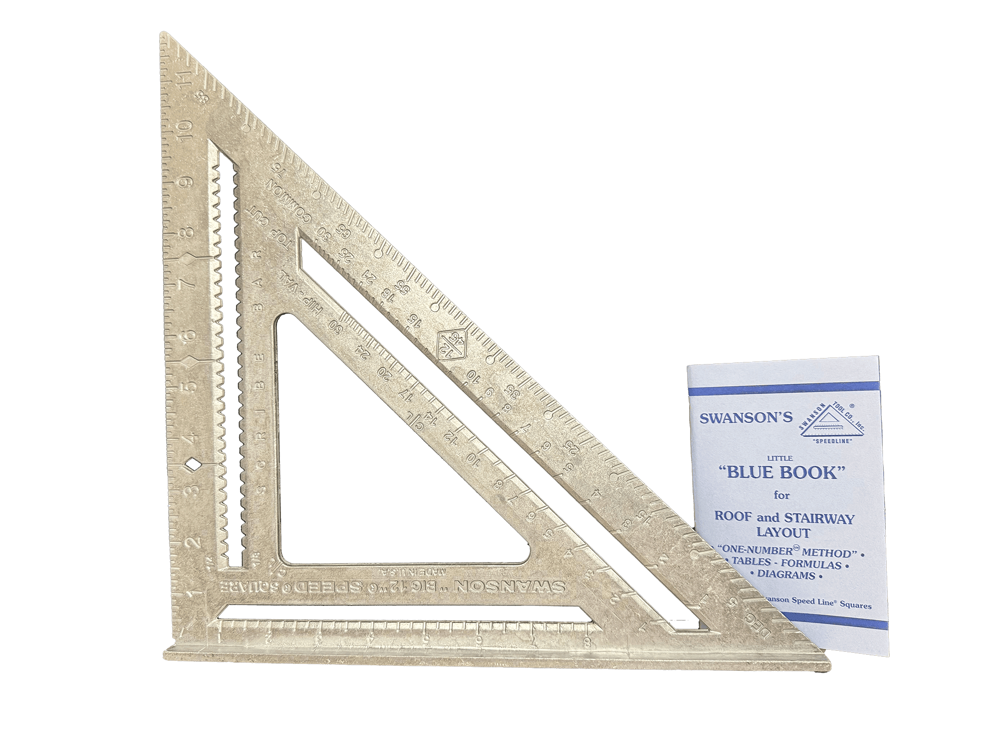 Swanson Tool Co "Big 12" Speed Square Layout Tool with Blue Book, Plain ...