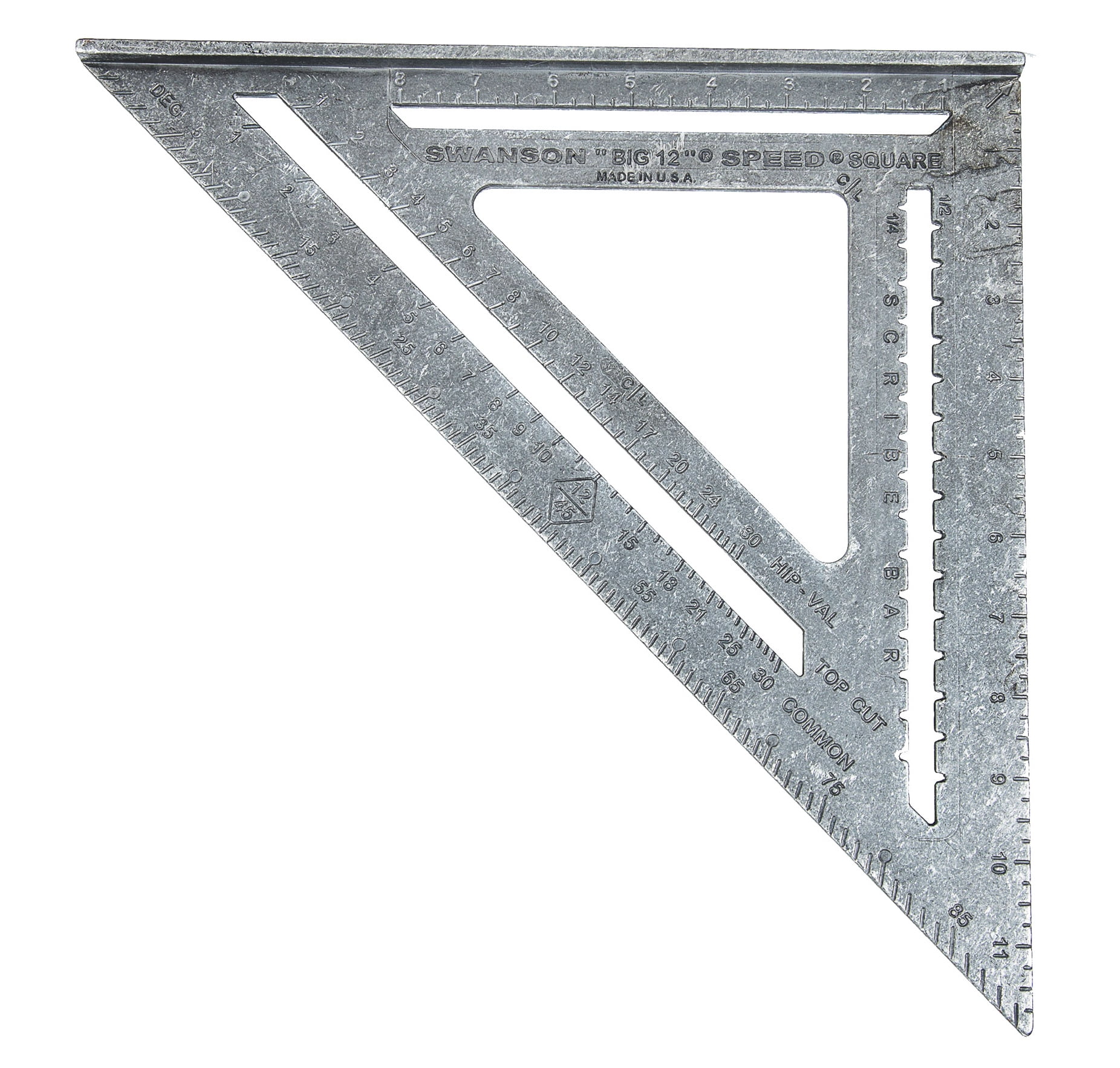 Swanson Tool Co 12 inch Aluminum Speed Square with Plain Markings ...