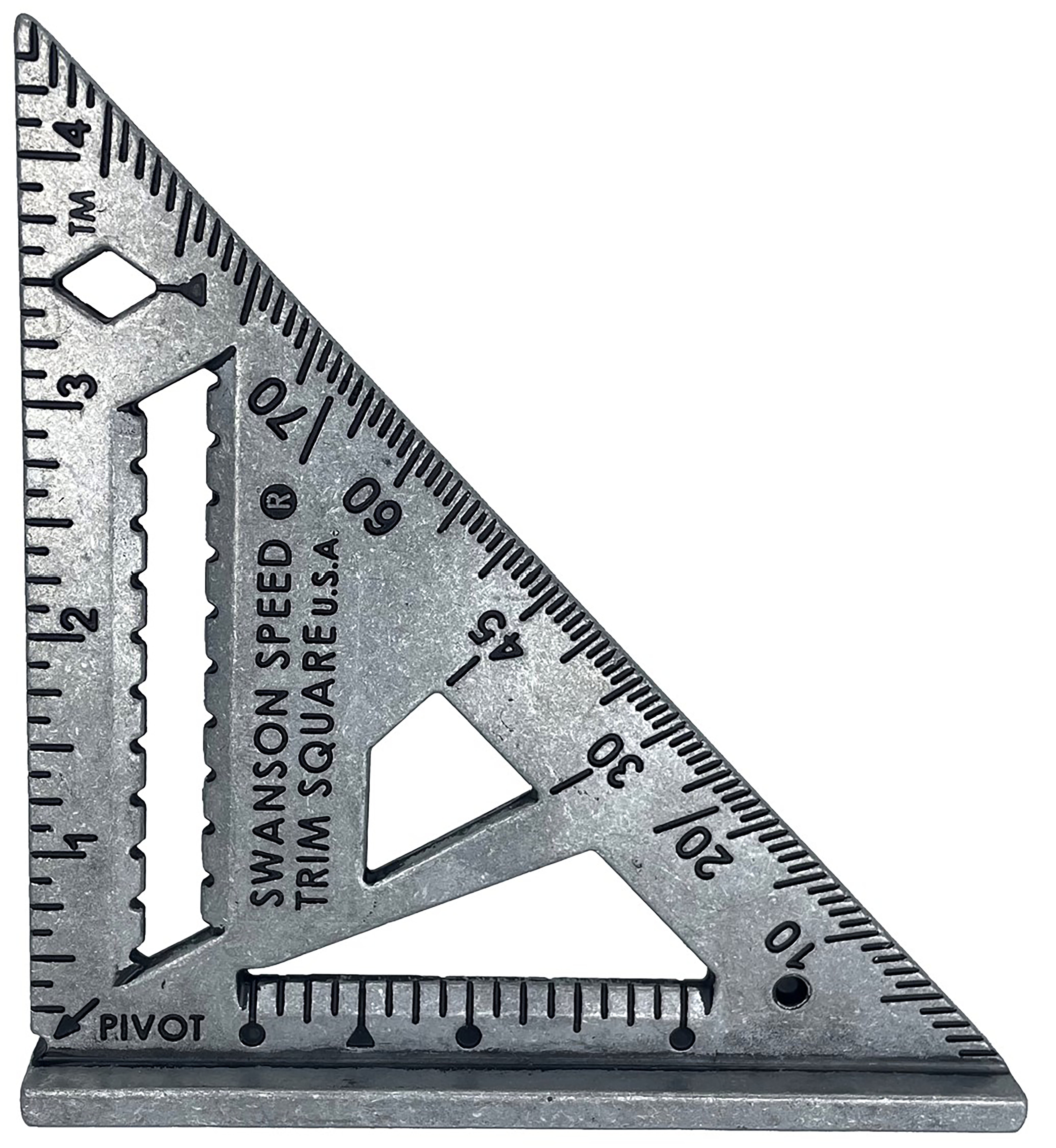 Swanson Tool Co 4 and 1/2 in Solid Aluminum Speed Trim Square w ...