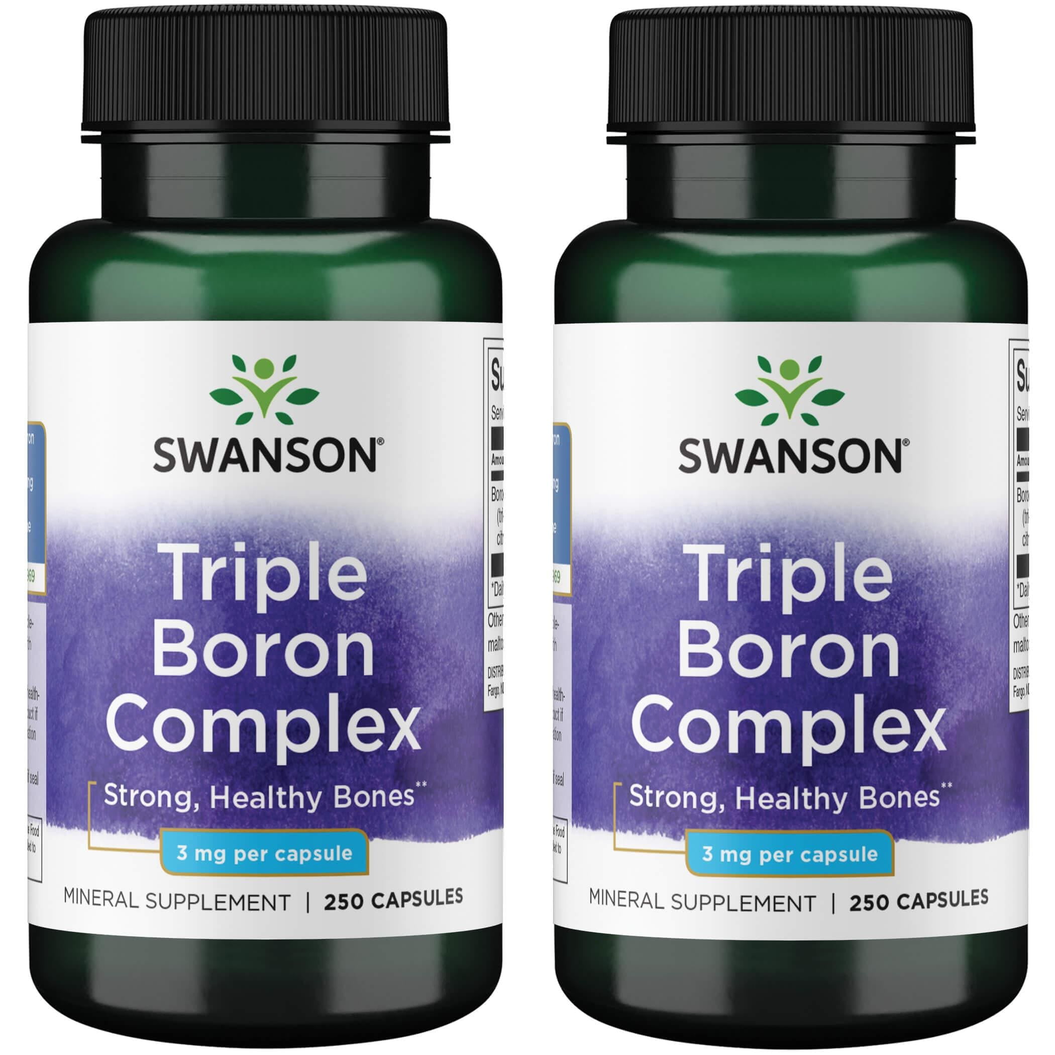 Swanson Triple Boron Complex 3 mg 250 Caps 2 Pack - Walmart.com