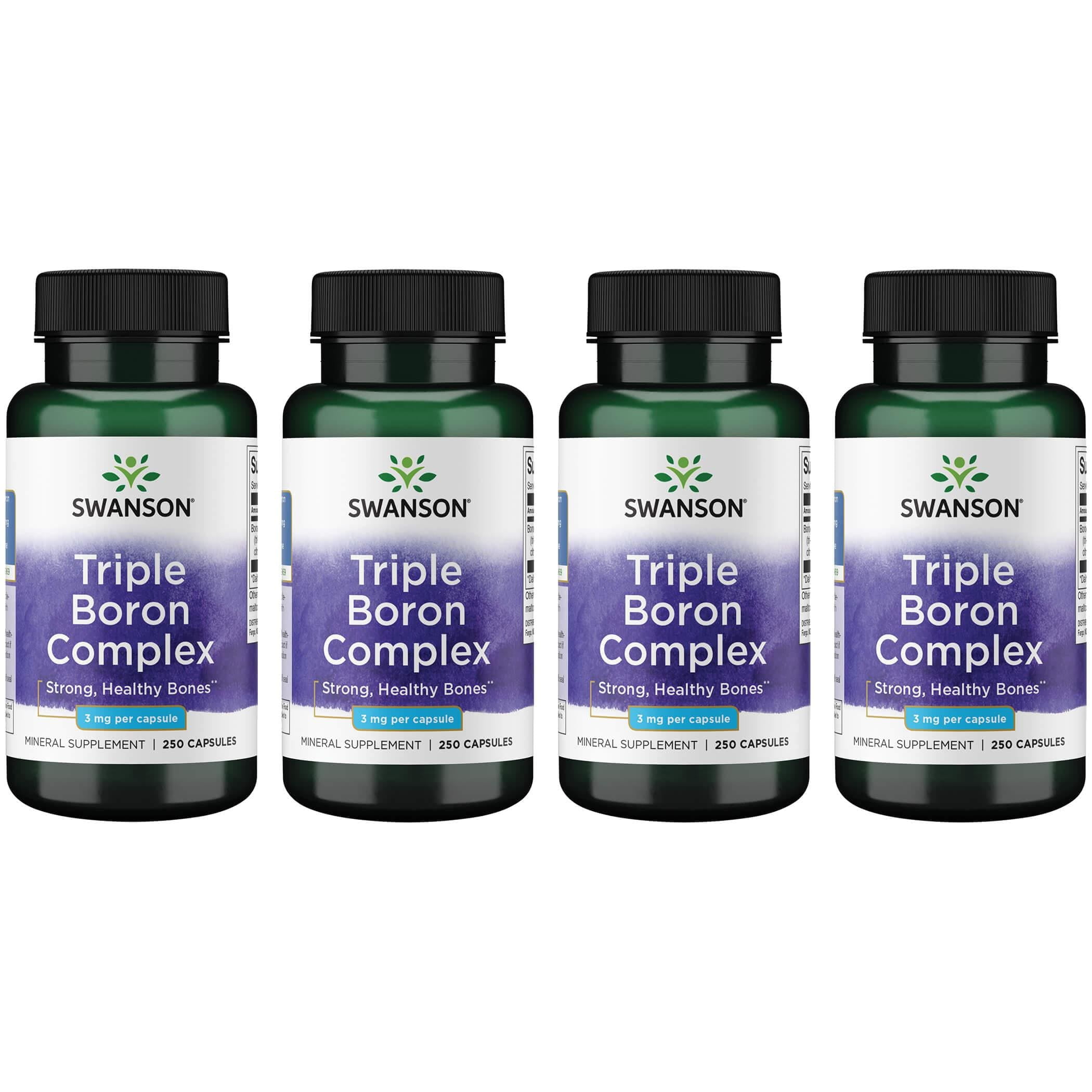 Swanson Triple Boron Complex 3 mg 250 Caps 4 Pack - Walmart.com