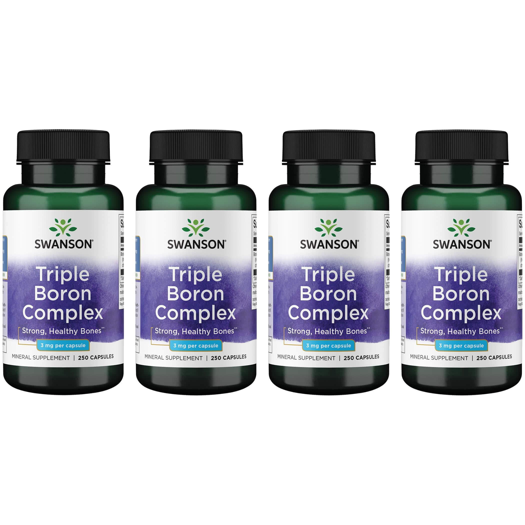 Swanson Glycinate Supplement - Triple Boron Complex 3 mg, 250 Caps, 4 ...