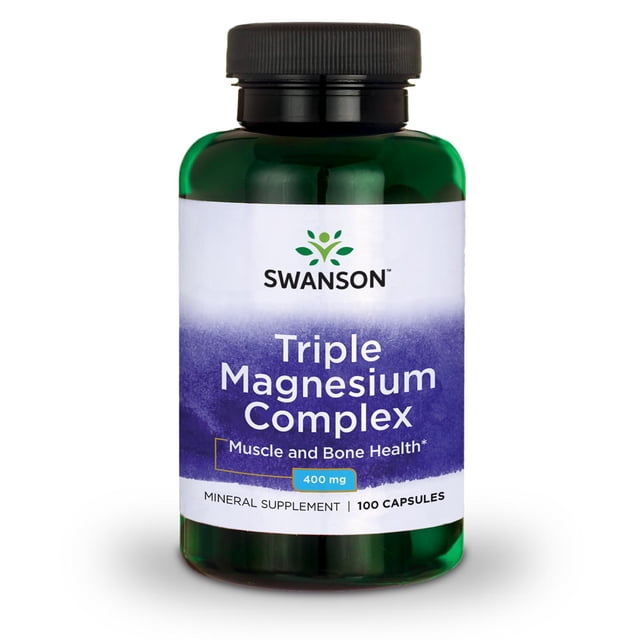 Swanson Triple Magnesium Complex Capsules for Maximum Absorption, 400 ...
