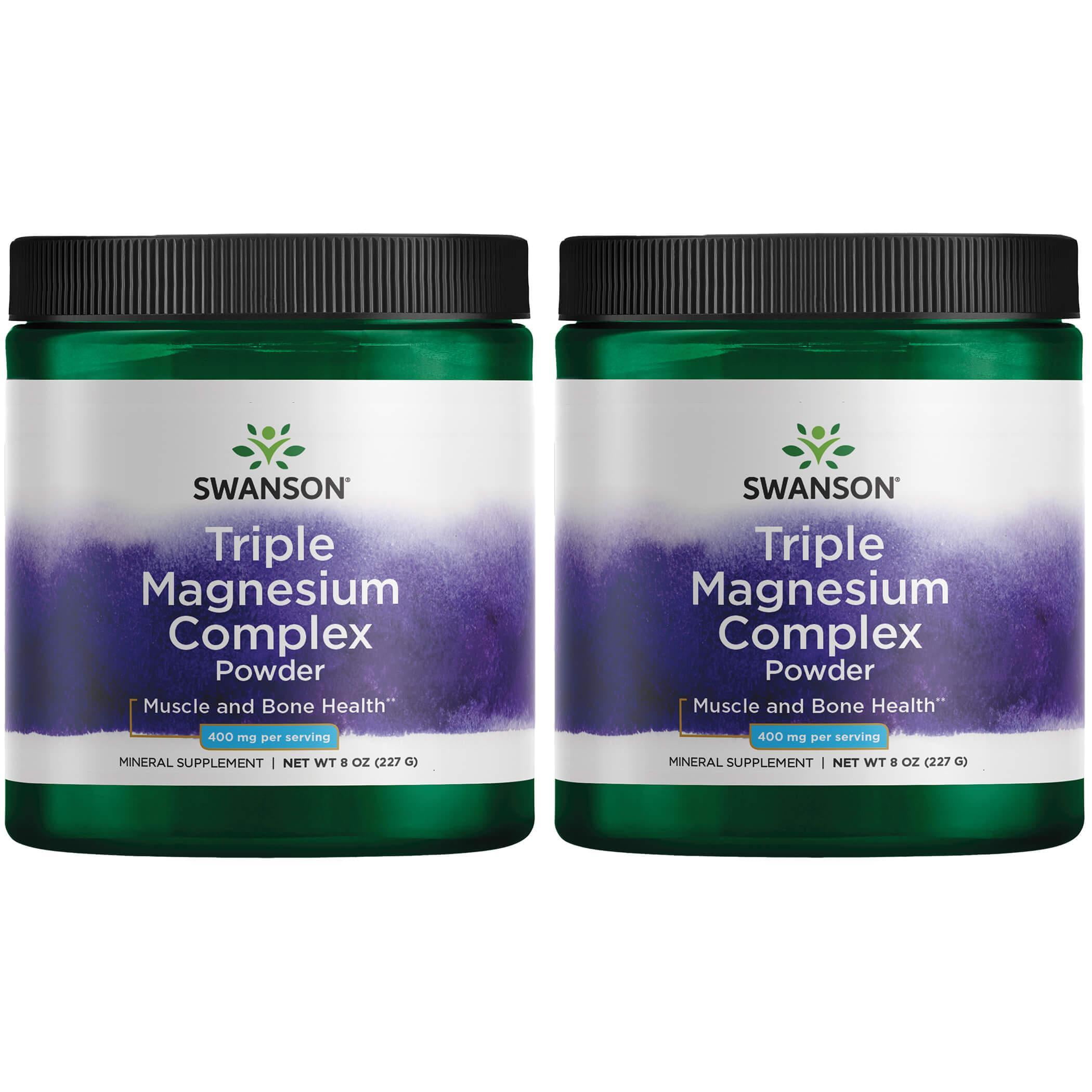 Swanson Triple Magnesium Complex Powder 400 mg 8 oz Pwdr 2 Pack ...