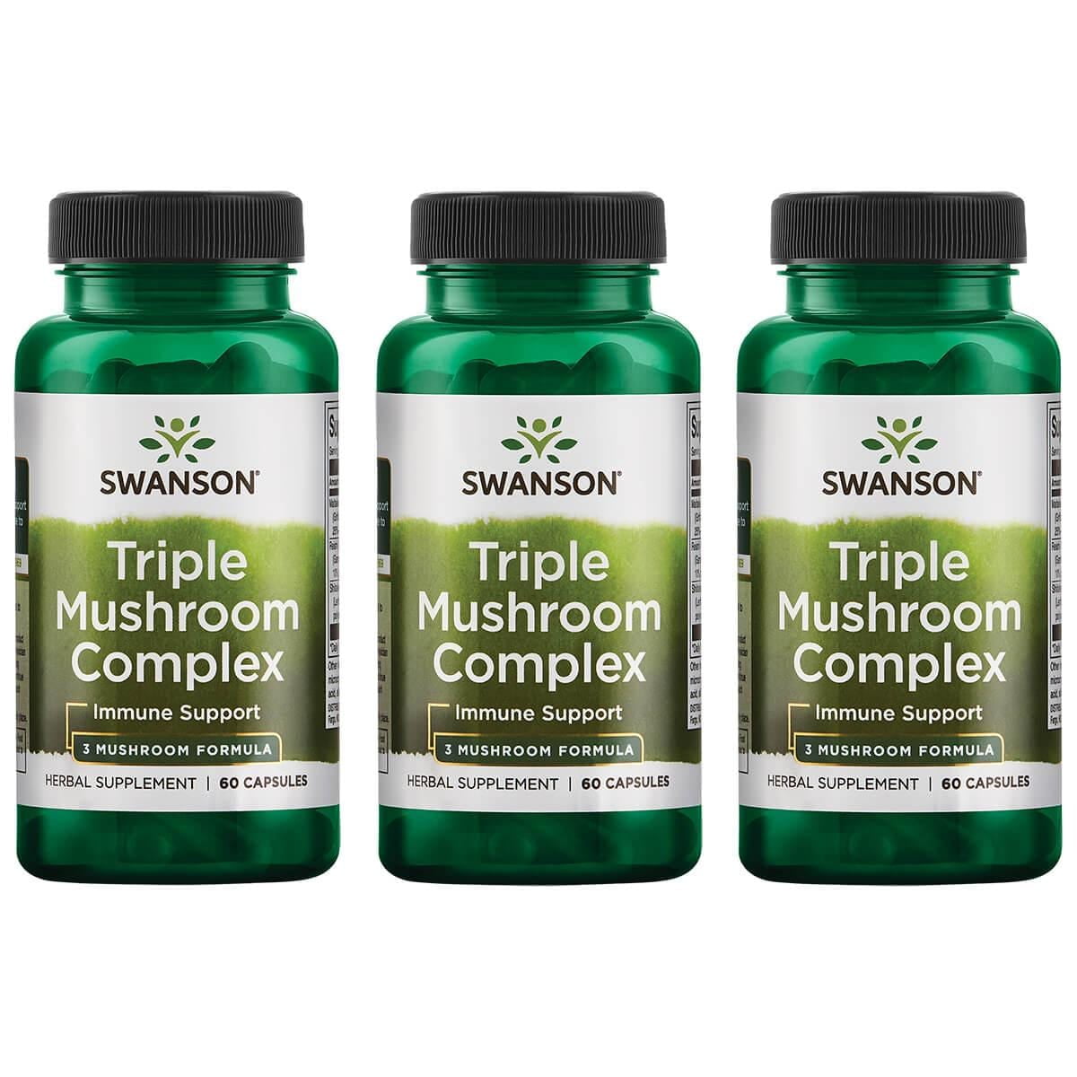 Swanson Triple Mushroom Complex - 3 Mushroom Formula 60 Caps 3 Pack ...