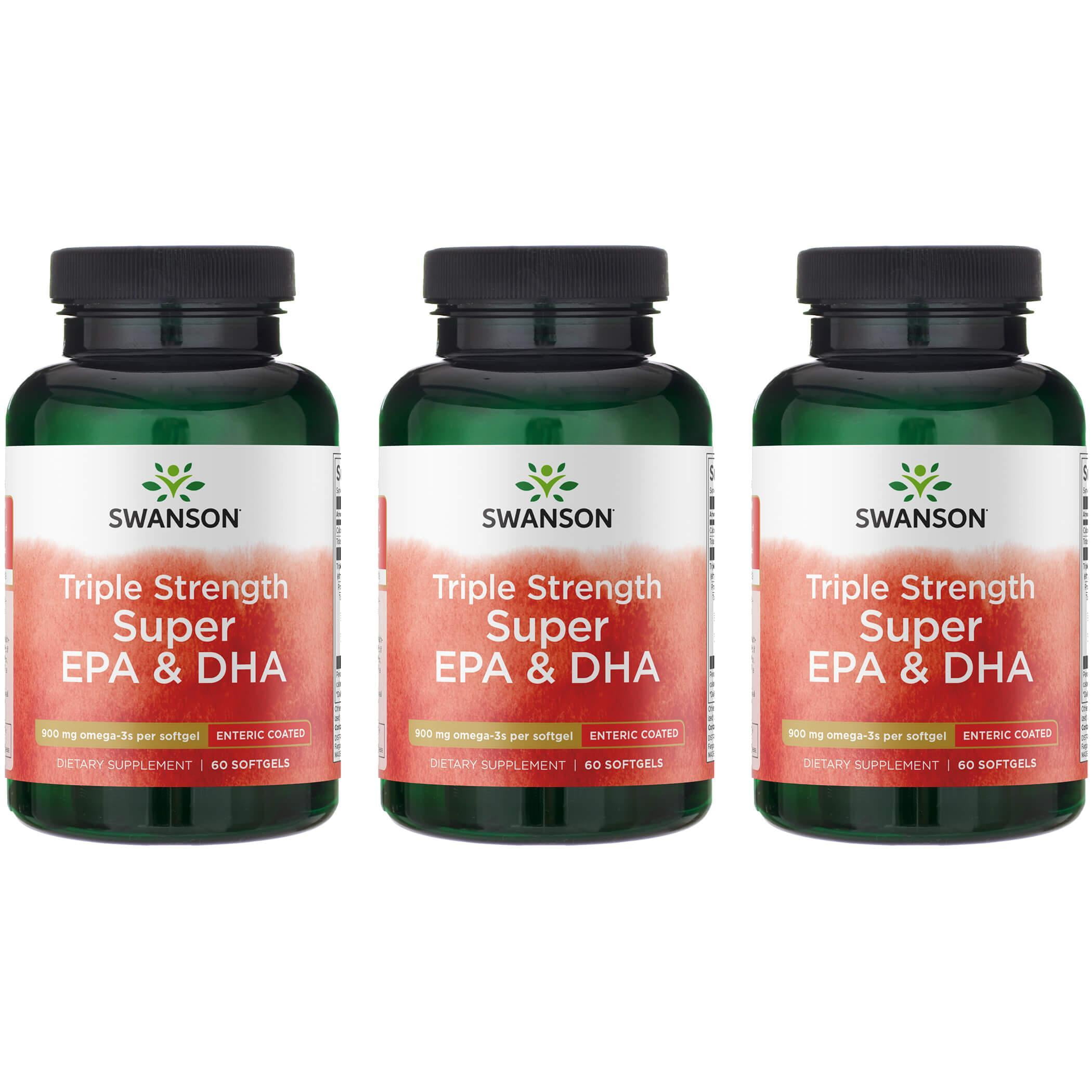 Swanson Triple Strength Super Epa & Dha - Enteric Coated 60 Sgels 3 Pack - Walmart.com
