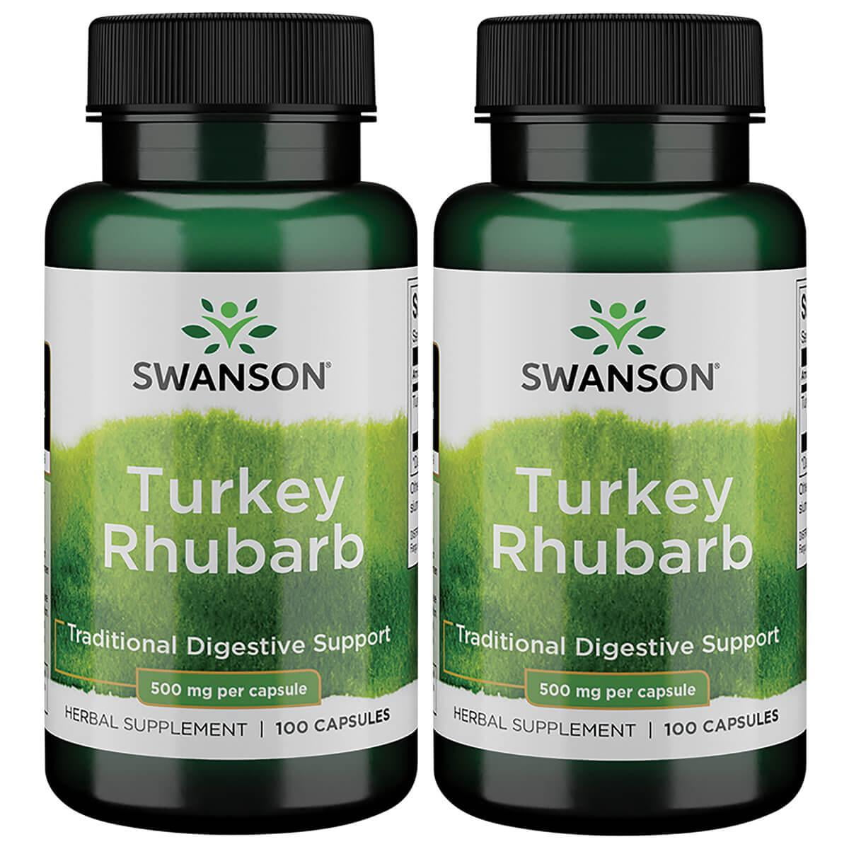 Swanson Turkey Rhubarb Root Supplement Capsules, 500 mg, 100 Count, 2 ...