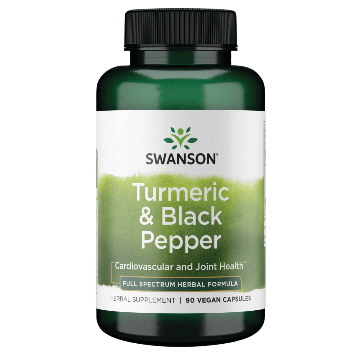 Swanson Organic Turmeric & Black Pepper 600mg - 90 Herb Veg Caps with ...