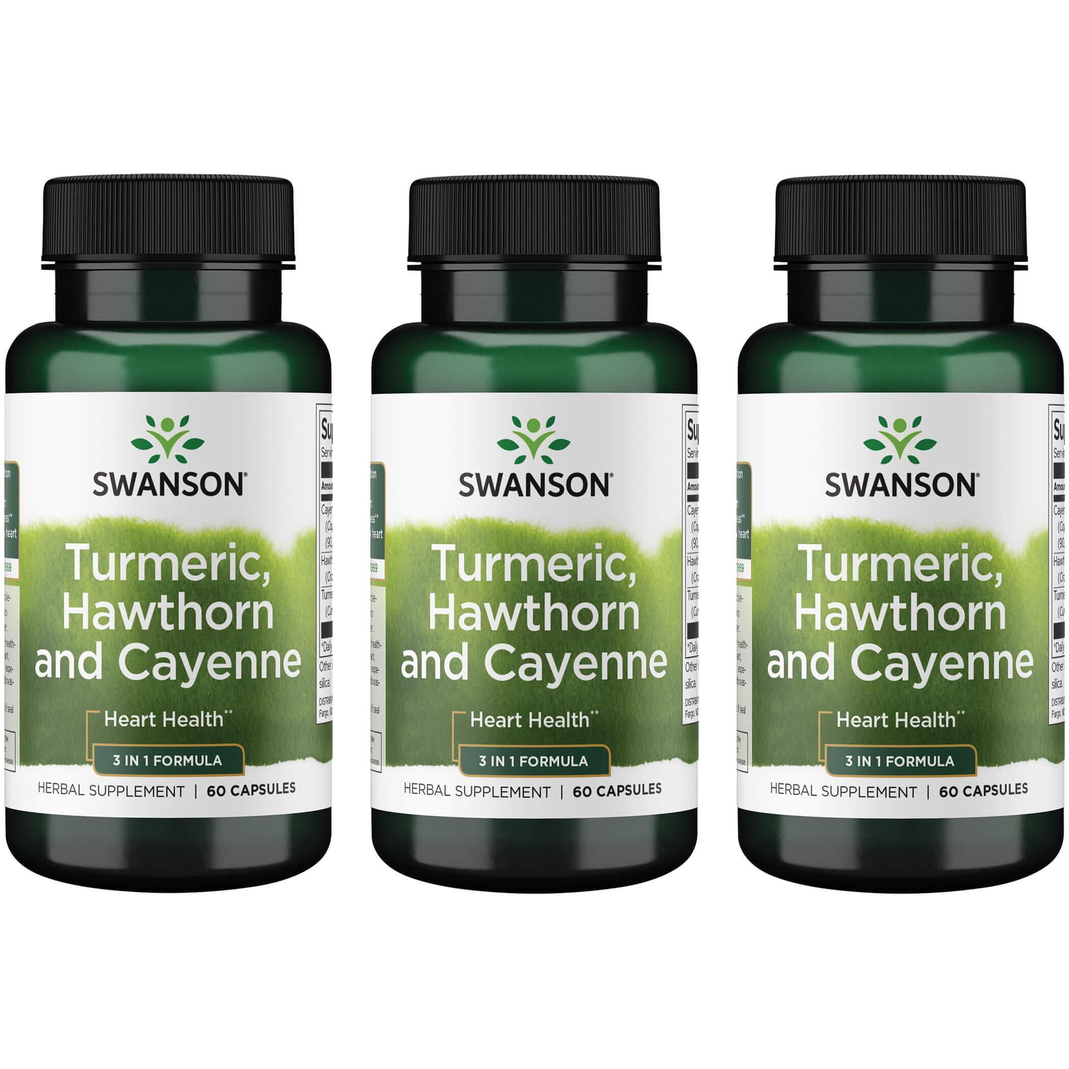 Swanson Turmeric, Hawthorn and Cayenne 60 Caps 3 Pack - Walmart.com