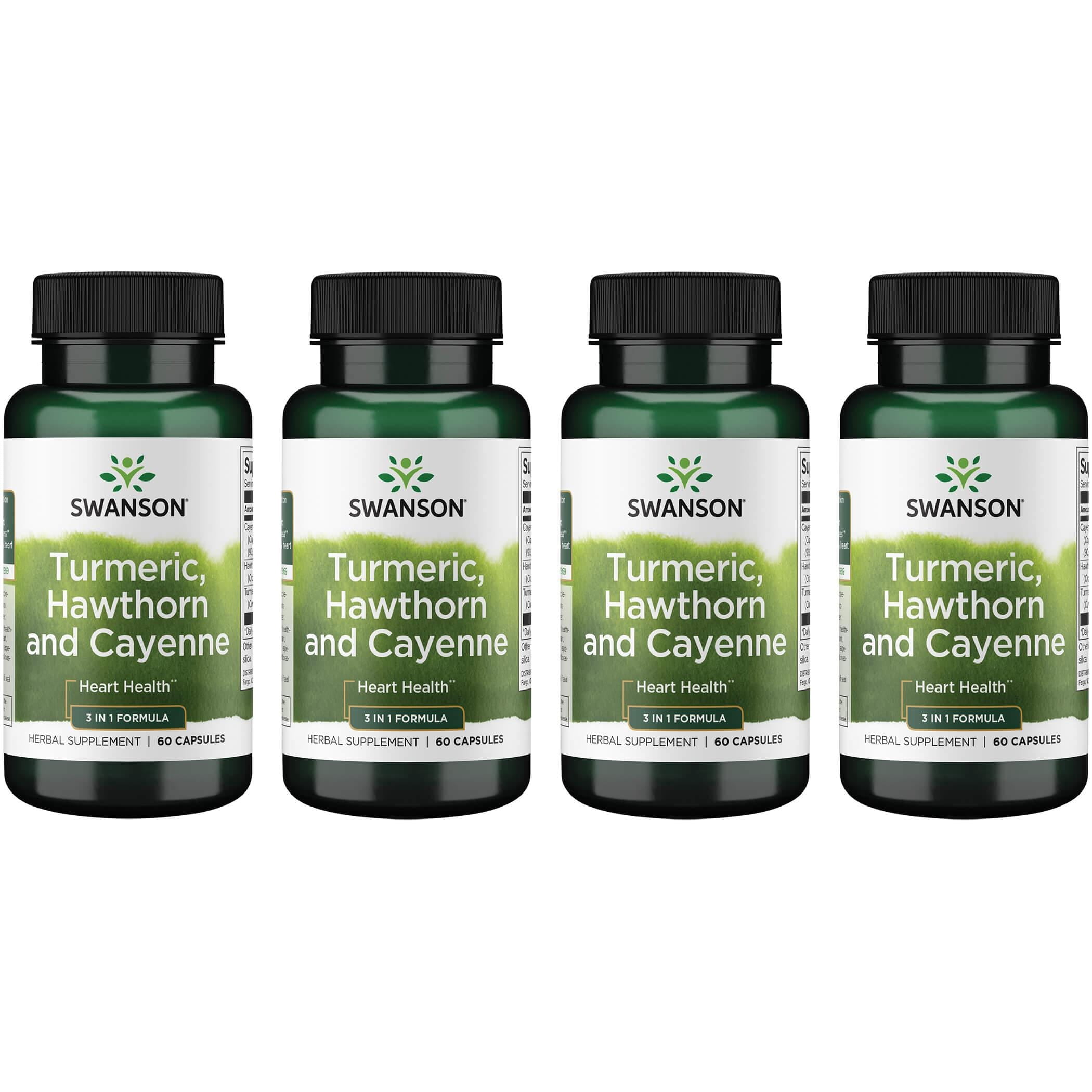 Swanson Turmeric, Hawthorn and Cayenne 60 Caps 4 Pack - Walmart.com