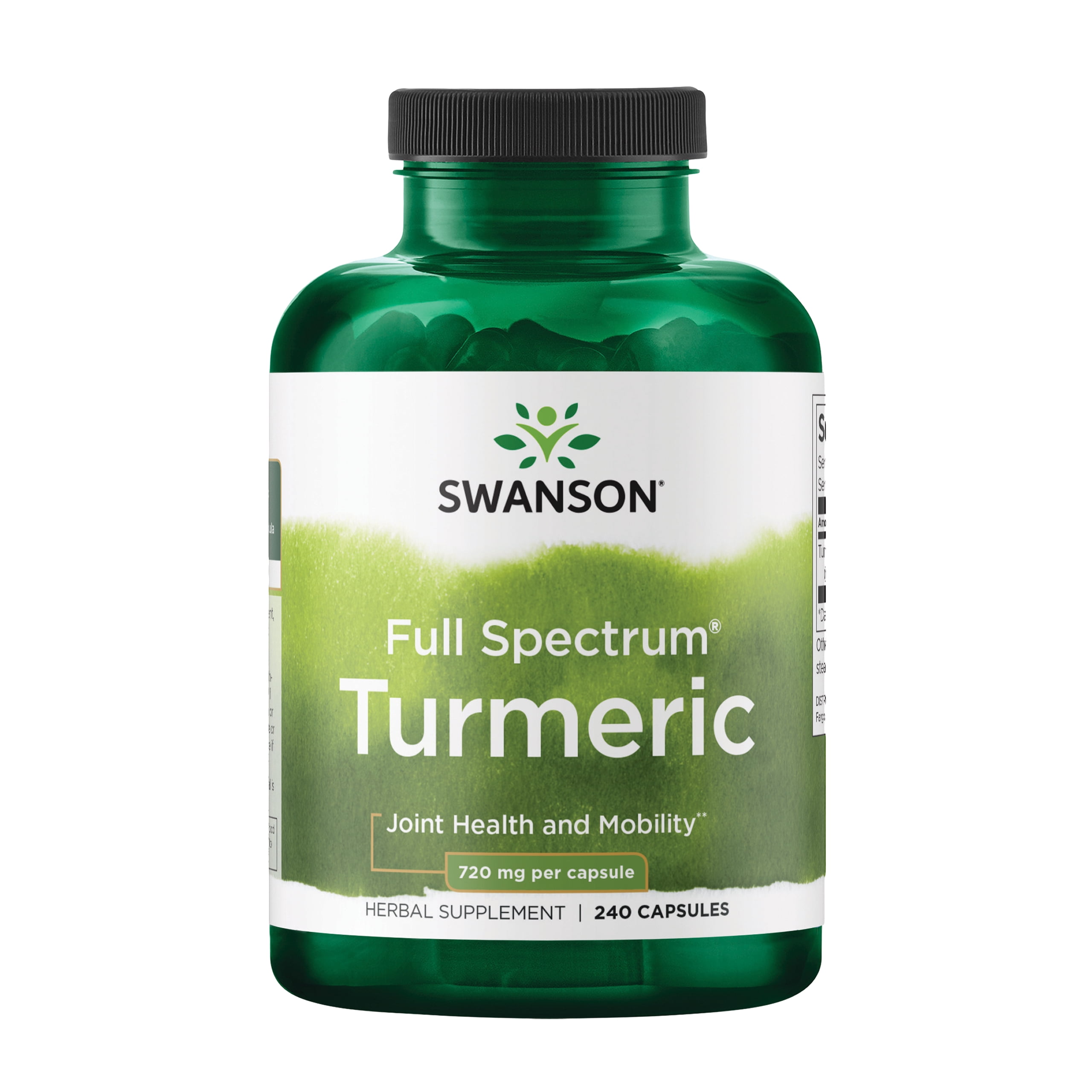 Swanson, Turmeric Root Capsules, 720 mg, 240 Count - Walmart.com