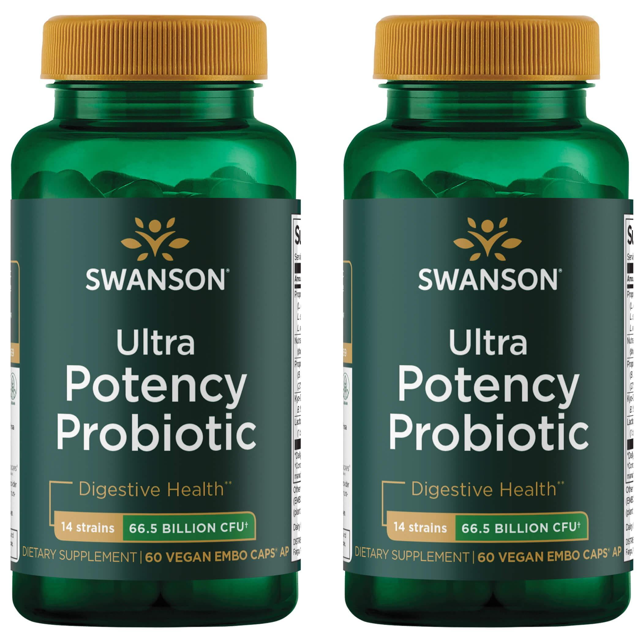 Swanson Ultra Potency Probiotic 66.5 Billion Cfu 60 Vegan Caps 2 Pack ...