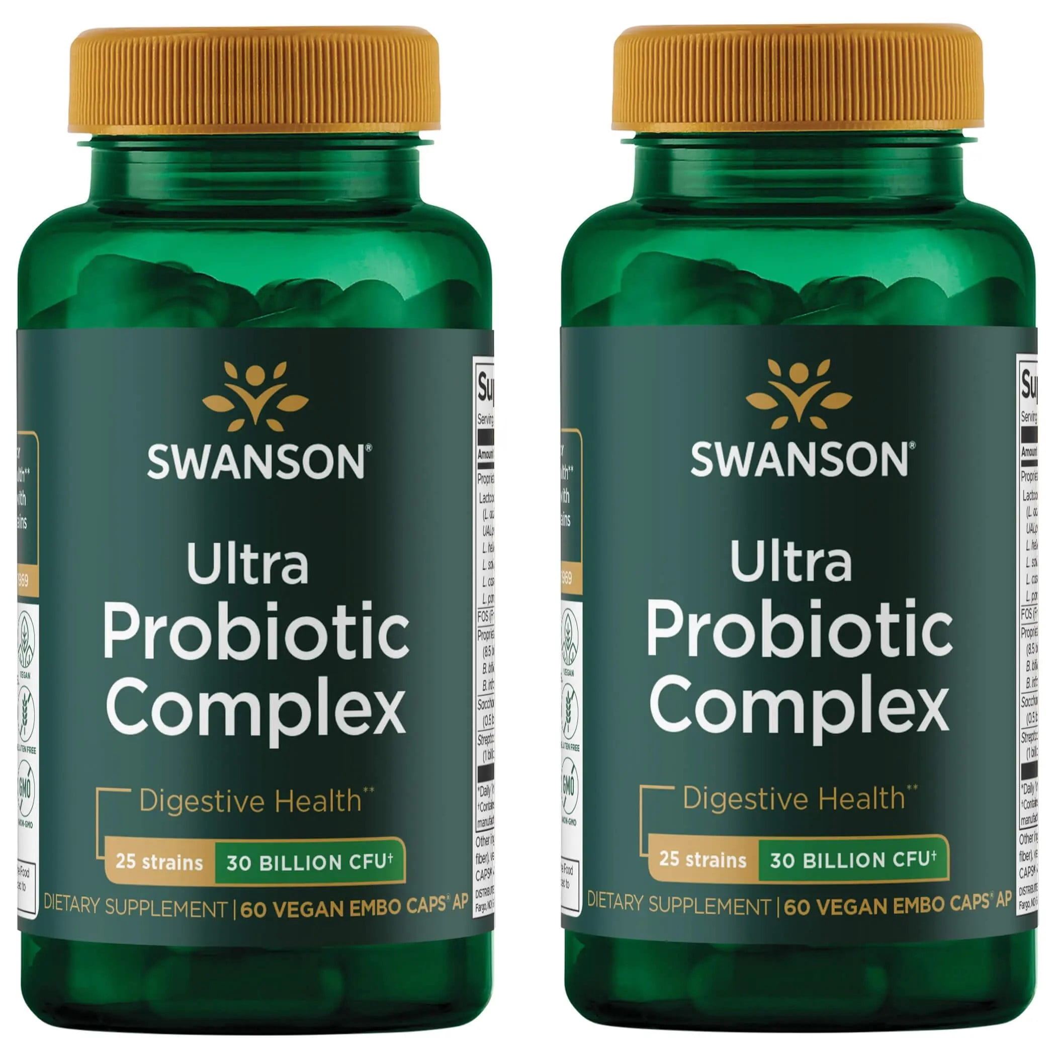Swanson Ultra Probiotic Complex 30 Billion Cfu 60 Veg Capsules (2 Pack ...