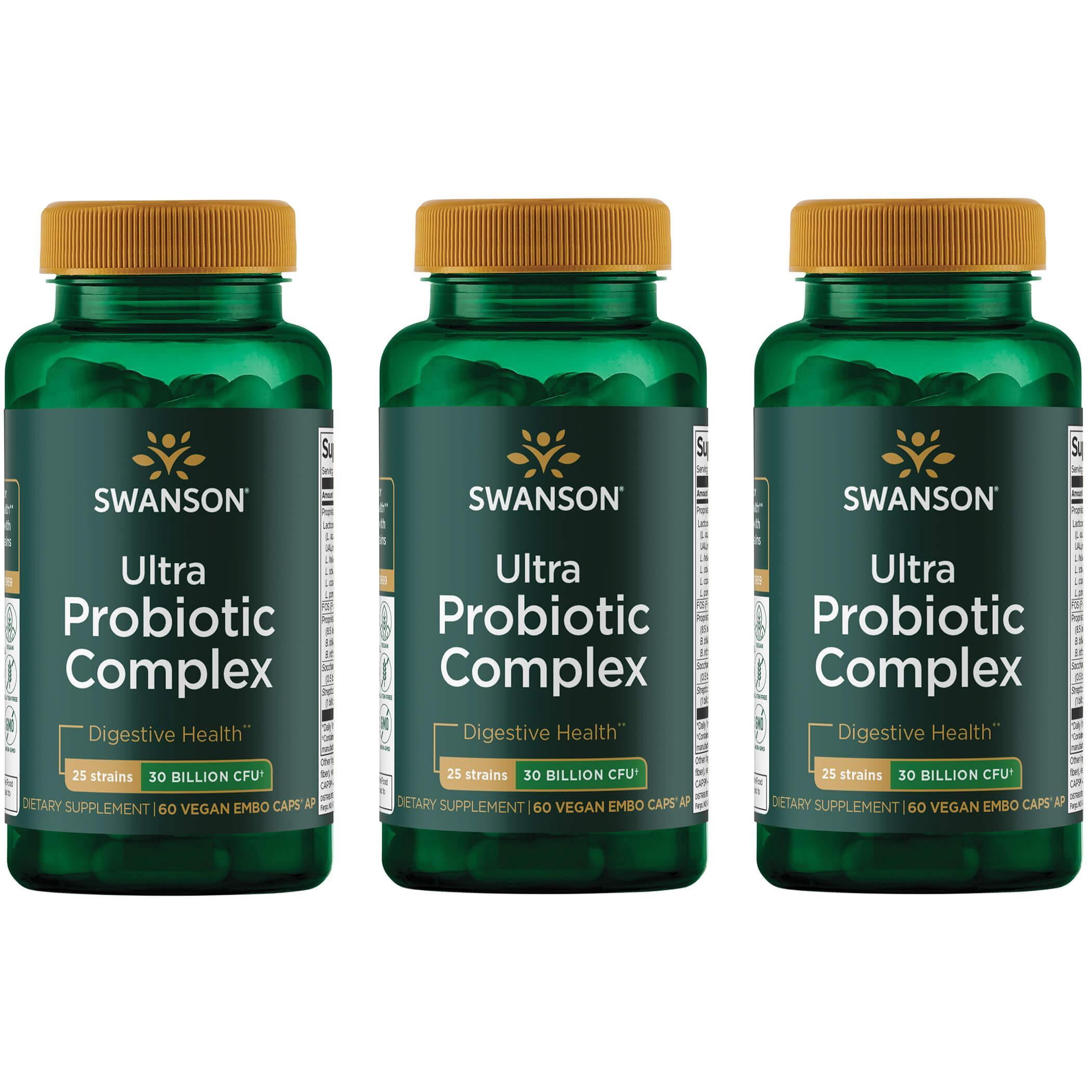 Swanson Ultra Probiotic Complex 30 Billion Cfu 60 Vegan Caps 3 Pack ...