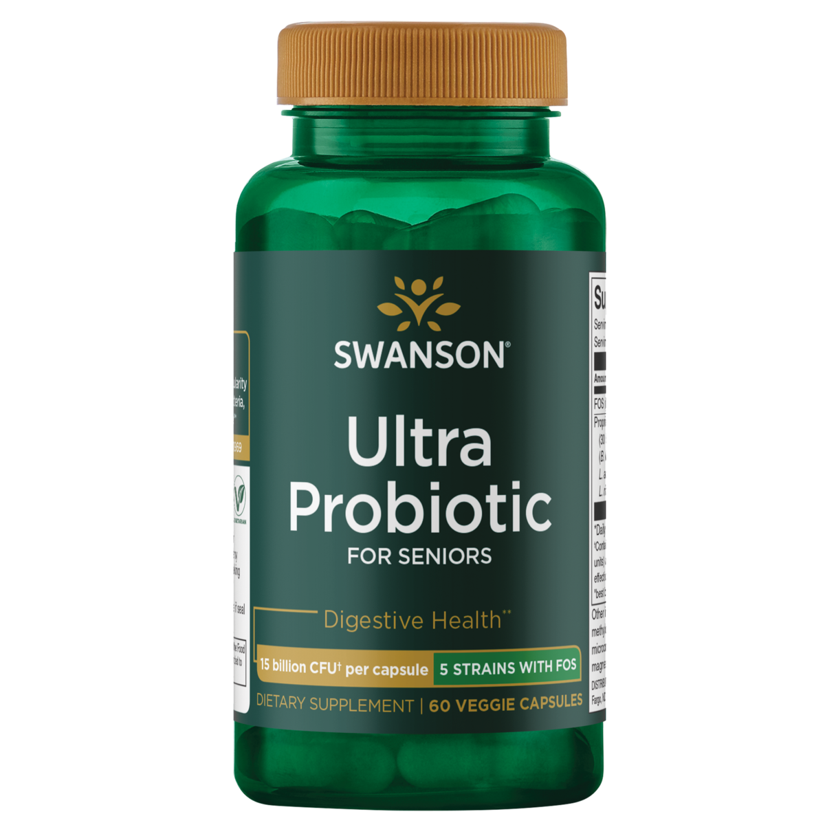 Swanson Ultra Probiotic for Seniors 15 Billion Cfu 60 Veggie Capsules ...